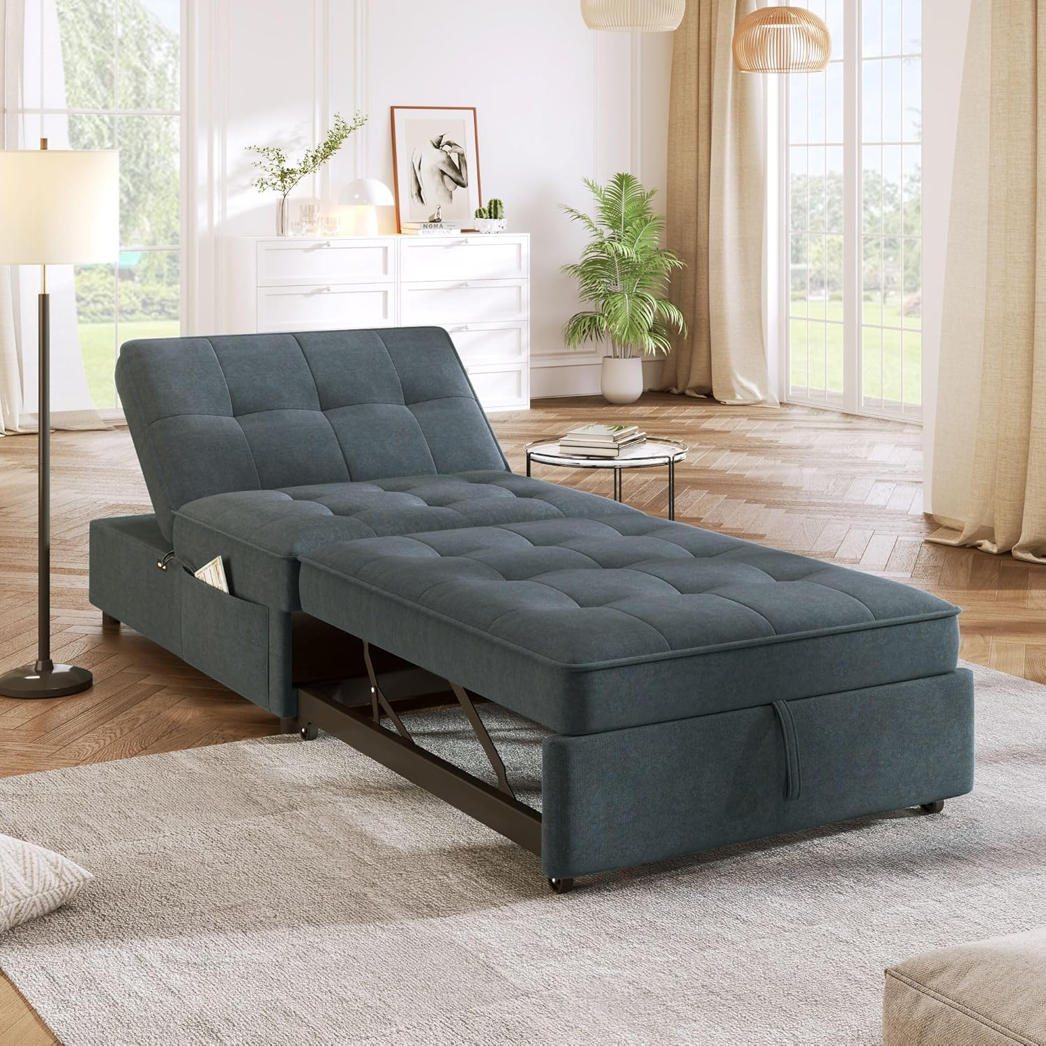 Amazon.com: LUMISOL Folding Ottoman Sleeper Bed, Convertible Chair Bed ...