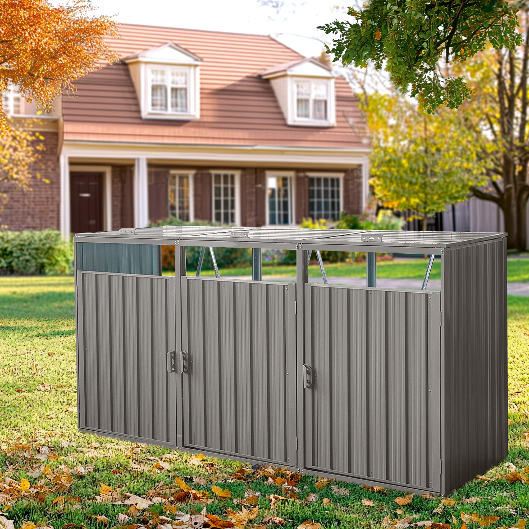 Snapklik.com : Outdoor Trash Storage Shed Waterproof Garbage Bin Shed ...