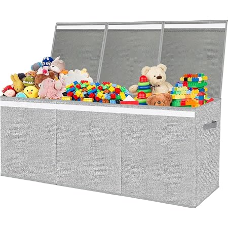 Amazon.com: Large Toy Storage Box with Lid, Sturdy Toys Storage Chest ...