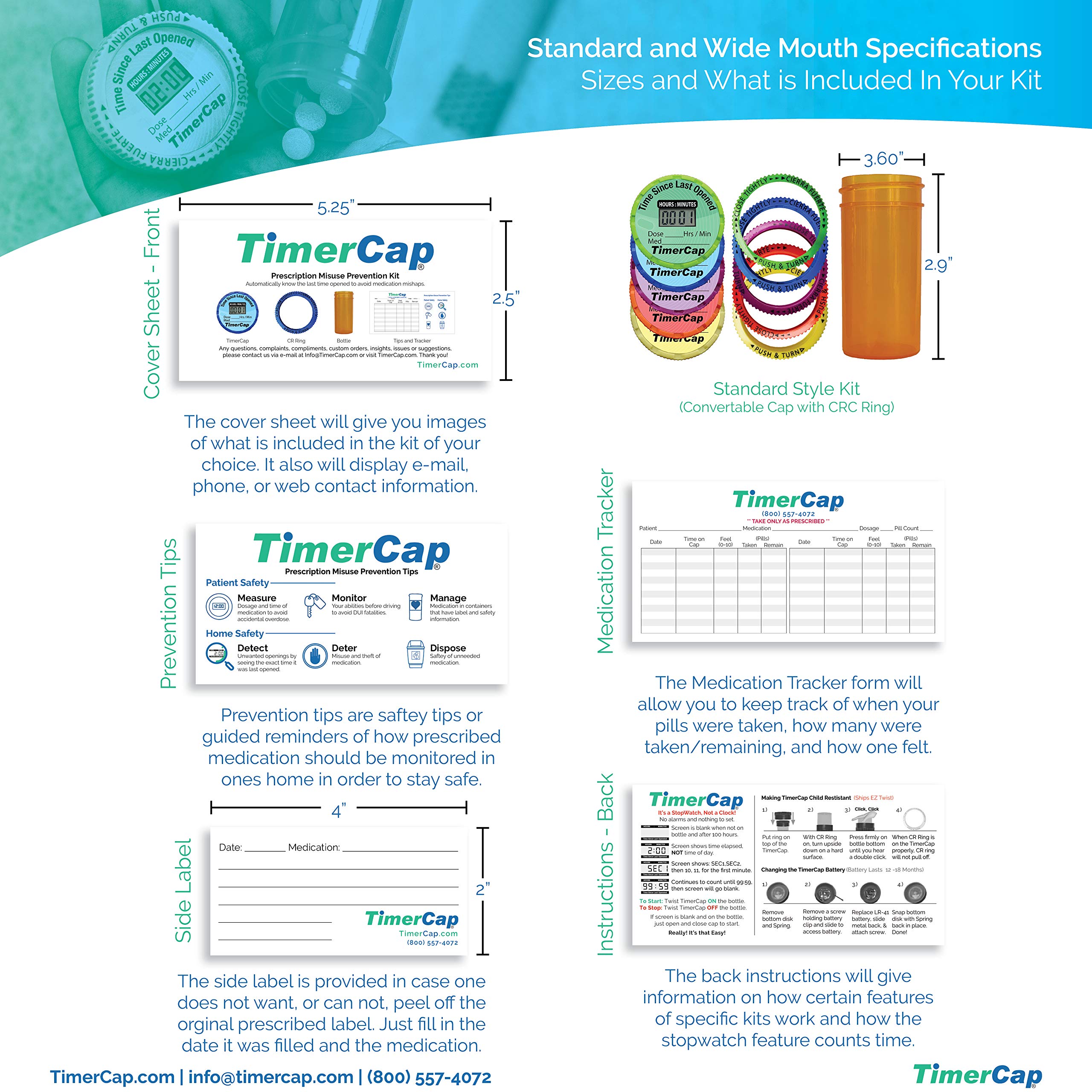 Rx Timer Cap - EZ Twist Digital timer cap (Qty 2) for pill and vitamin ...