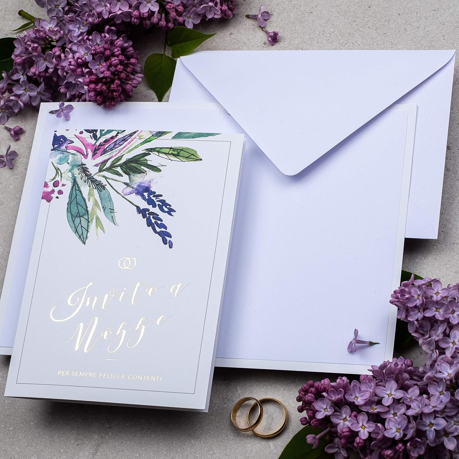 Art NUVO Wedding Invitations Cards – 20pcs, 120x170mm, with Printable ...