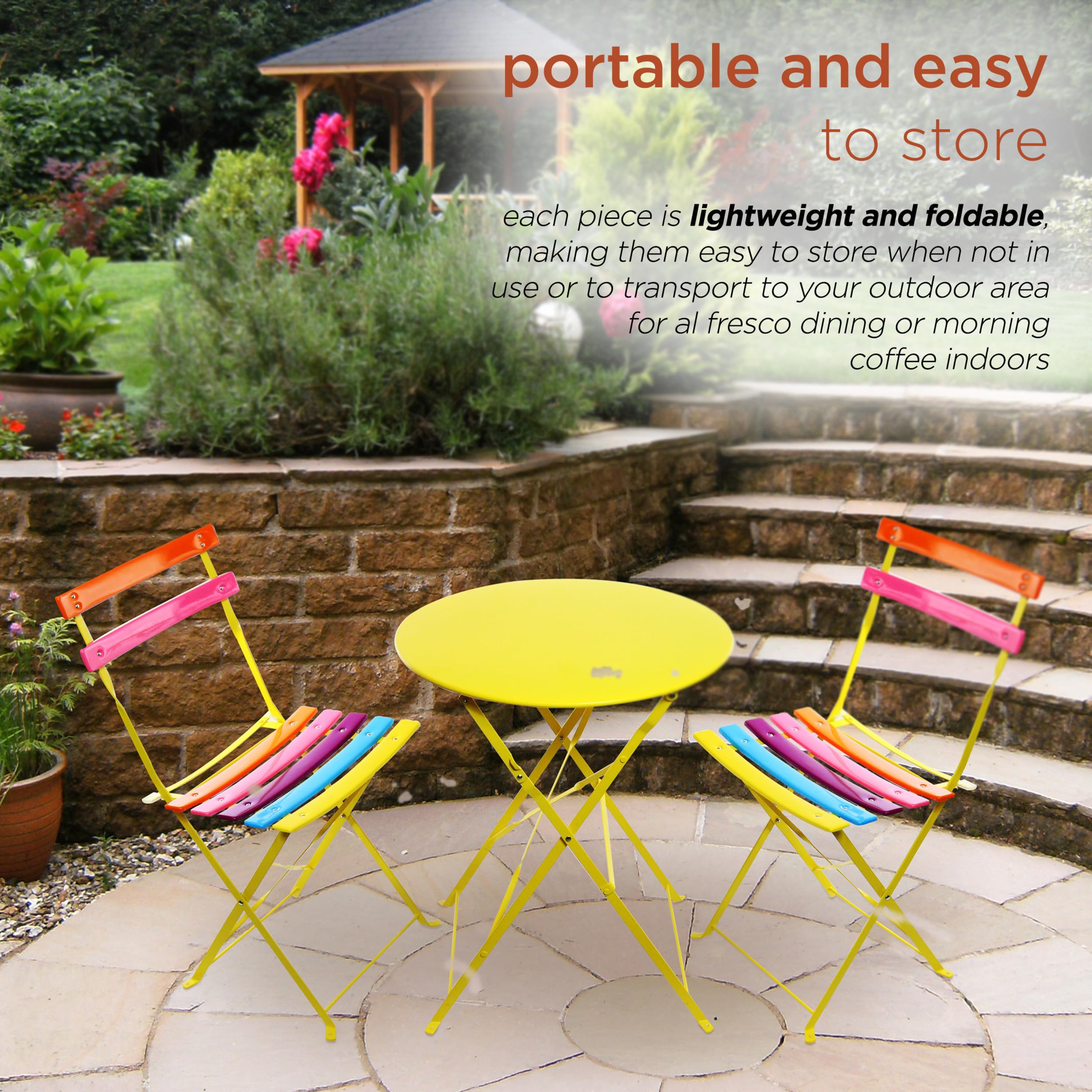 Snapklik.com : Alpine Corporation Indoor/Outdoor 3-Piece Bistro Set ...