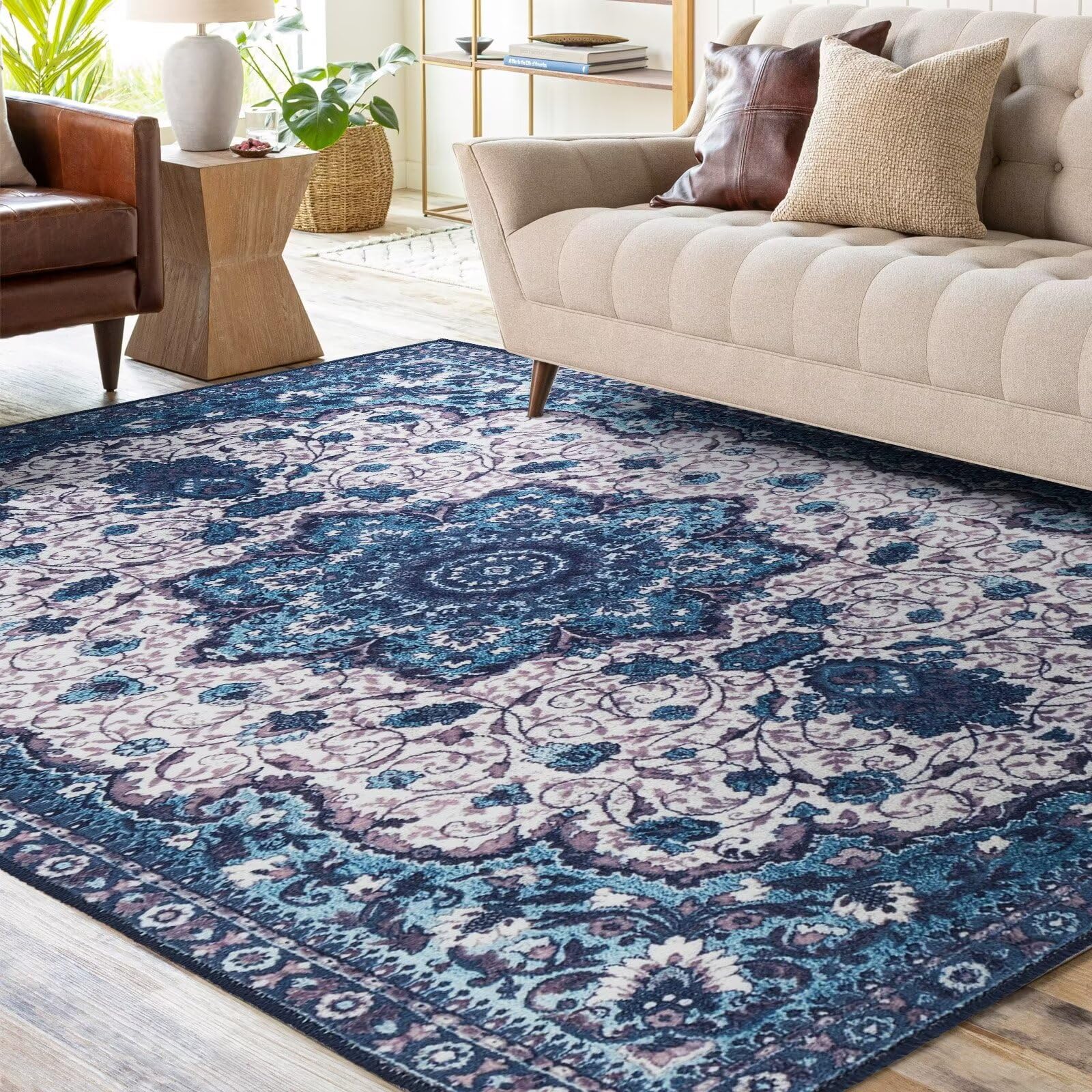 nusoarug 8x10 Washable Rugs for Living Room Vintage Boho Area Rugs Non ...