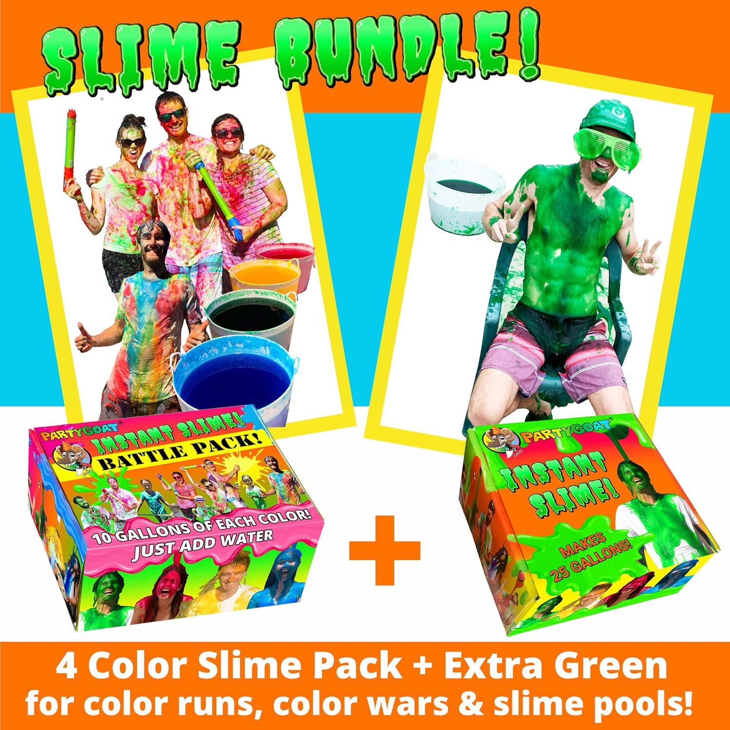 Amazon.com: Instant Slime Battle Pack (40 Gallons) and Extra Green ...