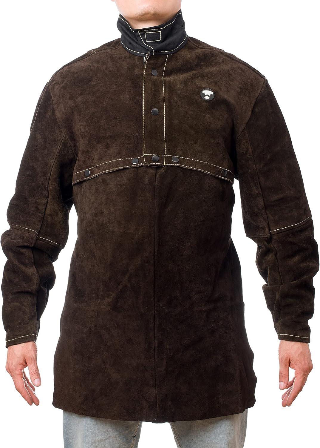 Waylander 2 Pc Split Leather Welding Cape with Sleeves and Detachable ...