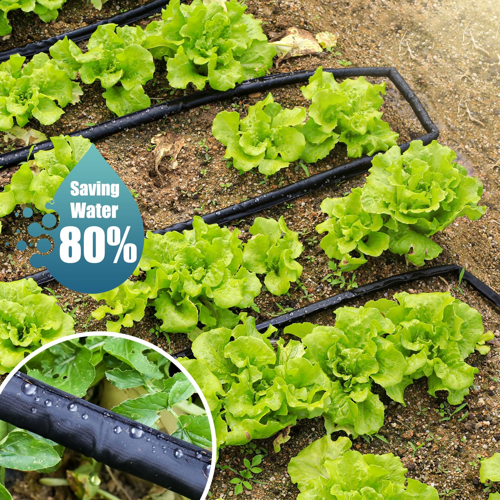 Snapklik.com : Soaker Hose 100ft (50ft2), Heavy Duty Garden Hose For ...