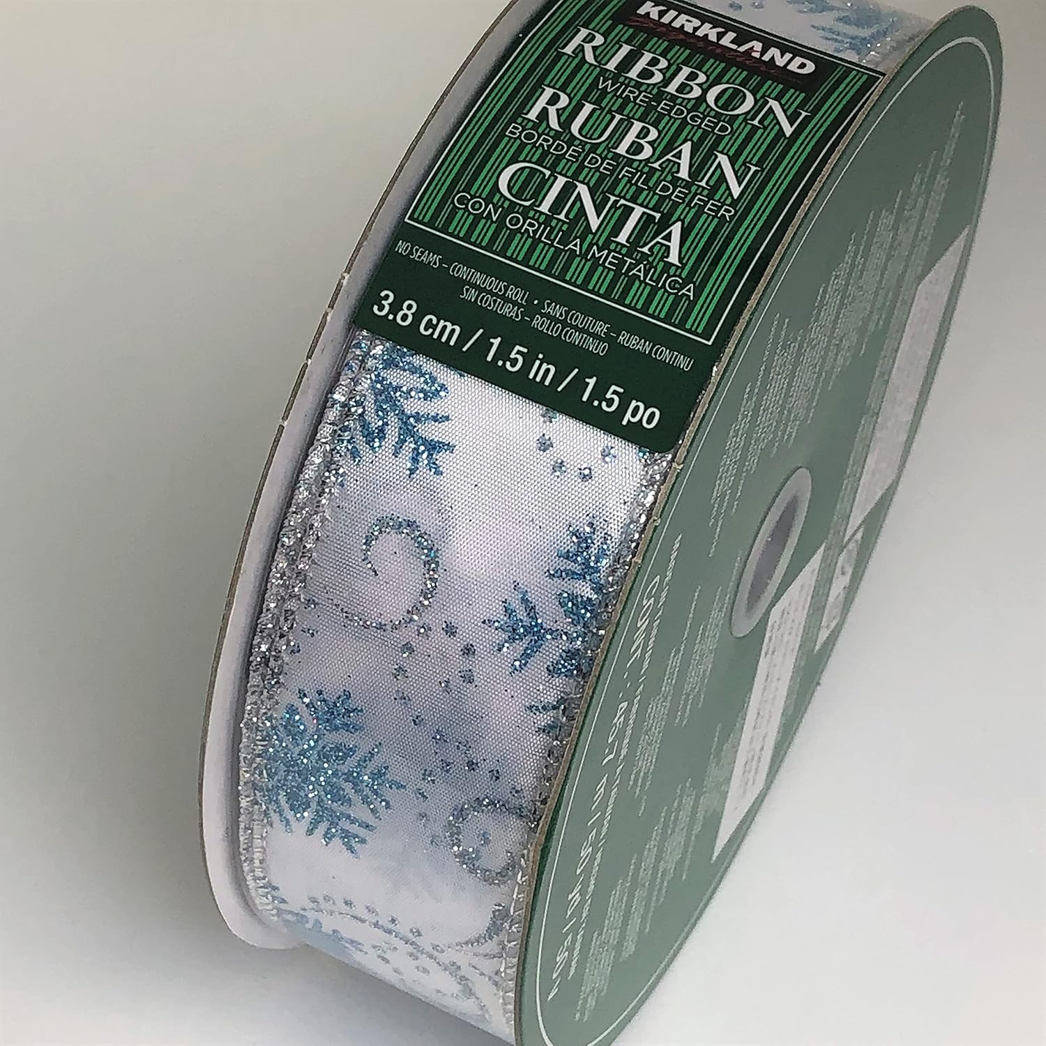 Amazon.com: Kirkland Signature Wire Edged Elegant Snowflake Ribbon 50 ...