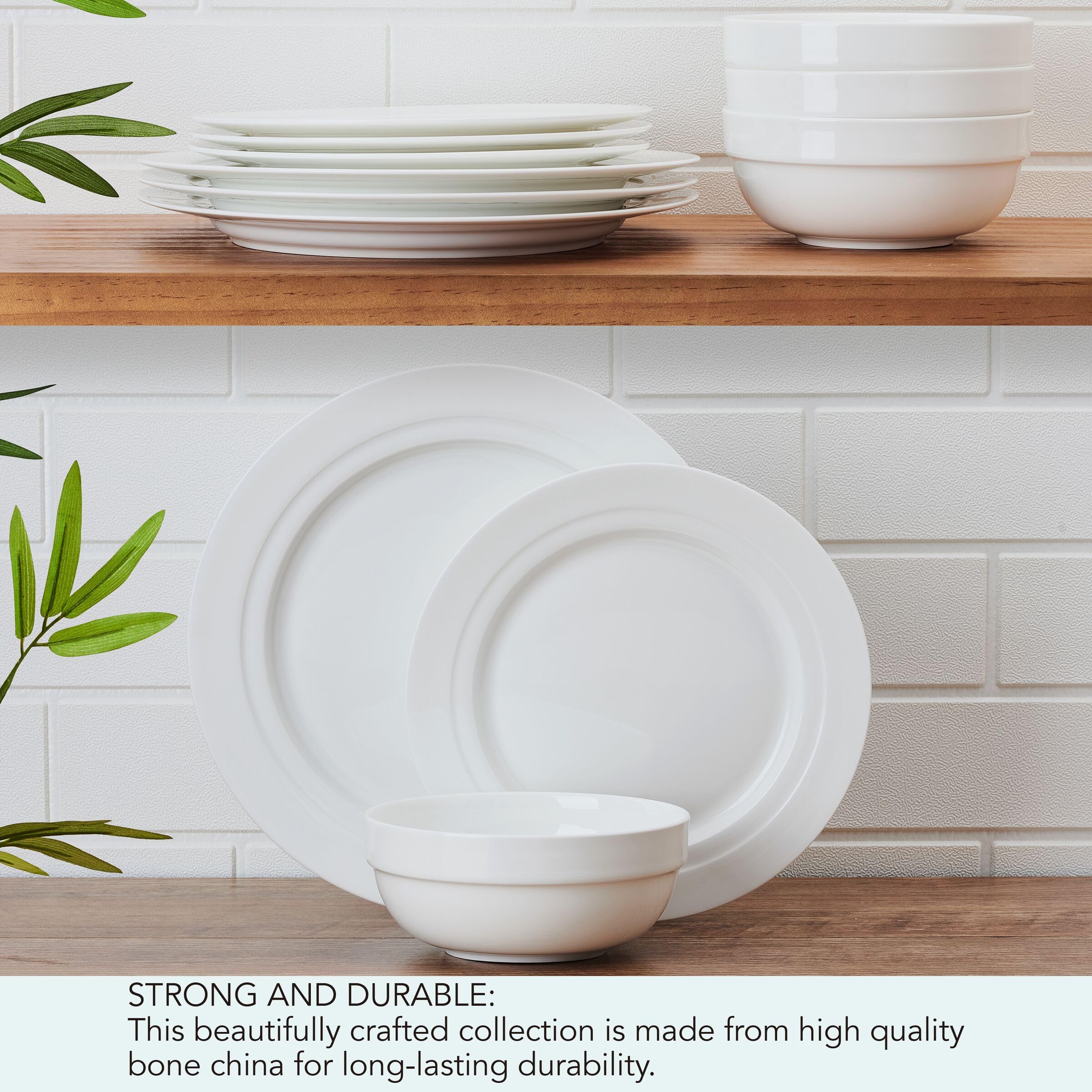 Snapklik.com : Mikasa Bentlee Bone China Lightweight Chip Resistant 12 ...
