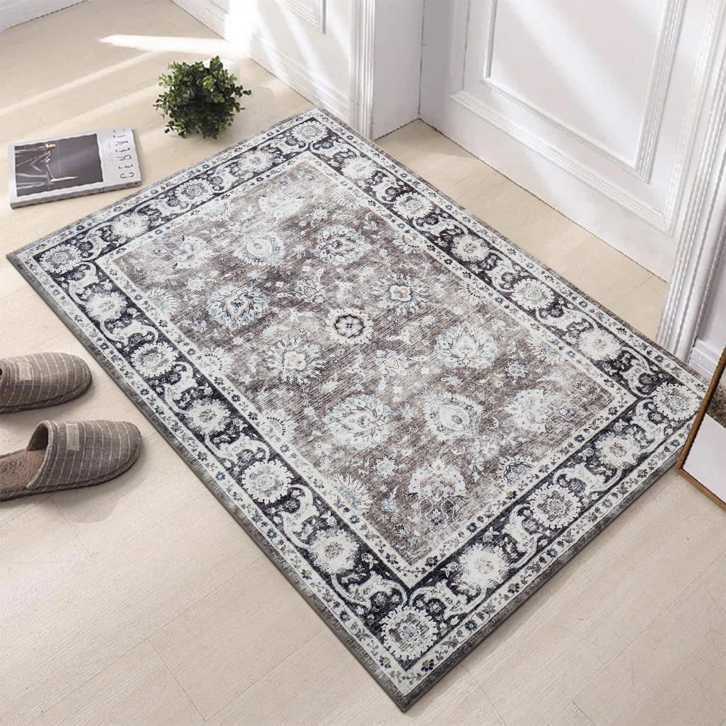 Hafaa Door Mat 40 x 60 cm – Harmony Machine Washable Mat Super Soft Non ...