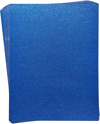 30 Sheets Double-Sided Royal Blue Glitter Cardstock Paper for DIY ...