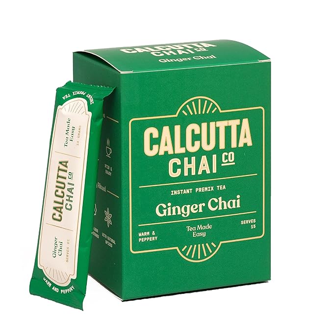 Calcutta Chai Co - Ginger Chai | Instant Tea Premix | 15 Sachets | 210g ...