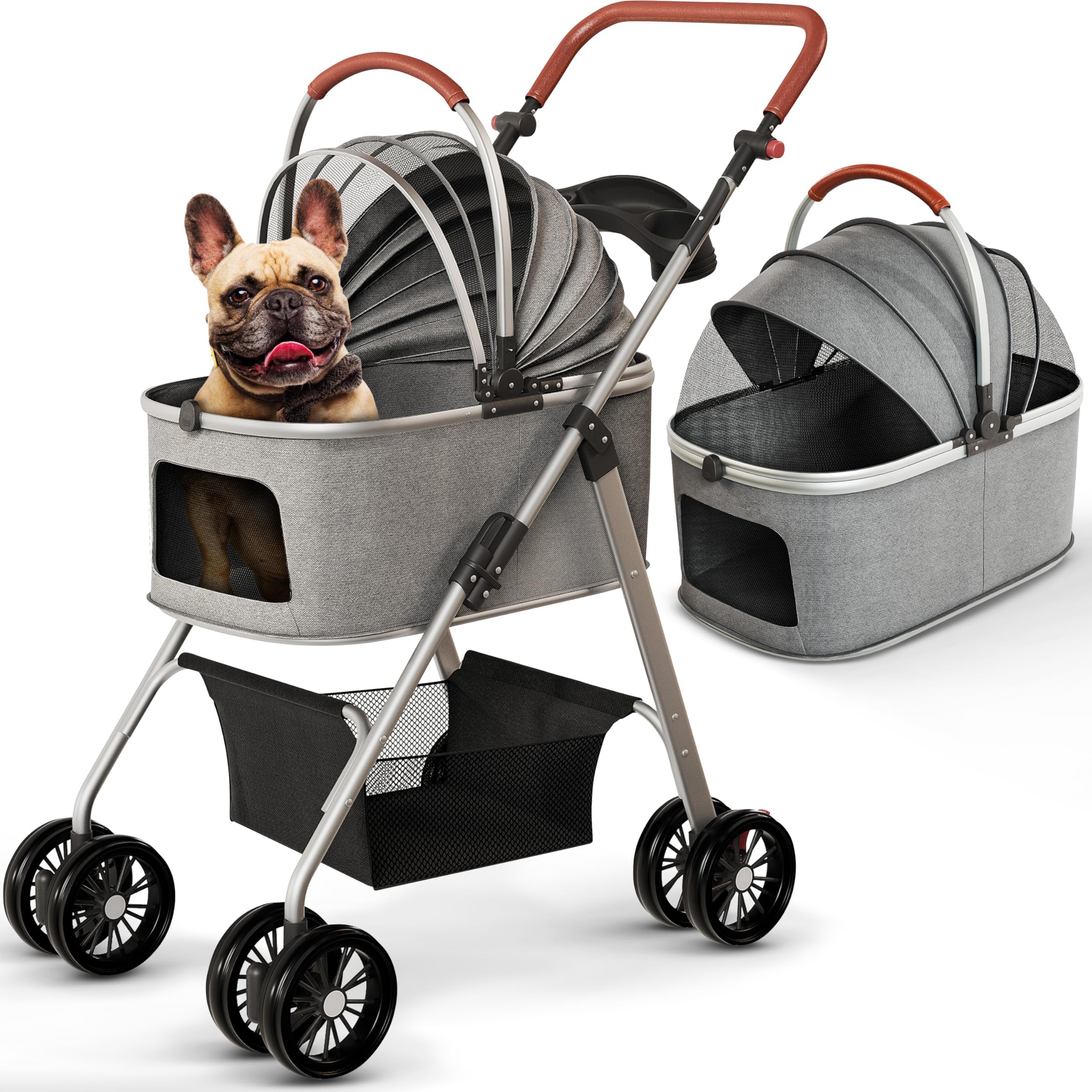 Amazon.com: Dog Stroller, Pet Stroller, Cat Stroller – Zipperless Entry ...