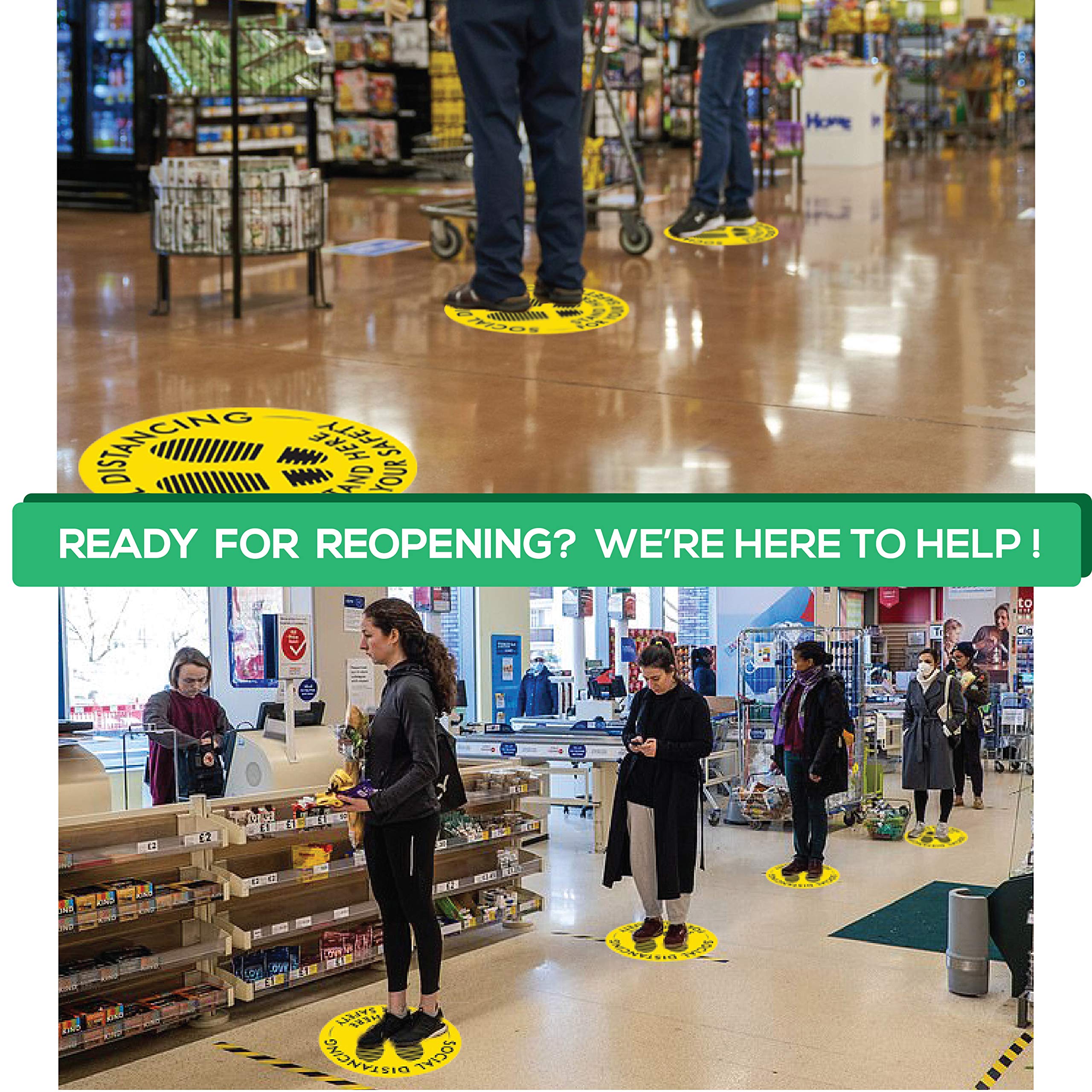 Snapklik.com : Social Distance Floor Stickers 12 Inch Floor Stickers ...