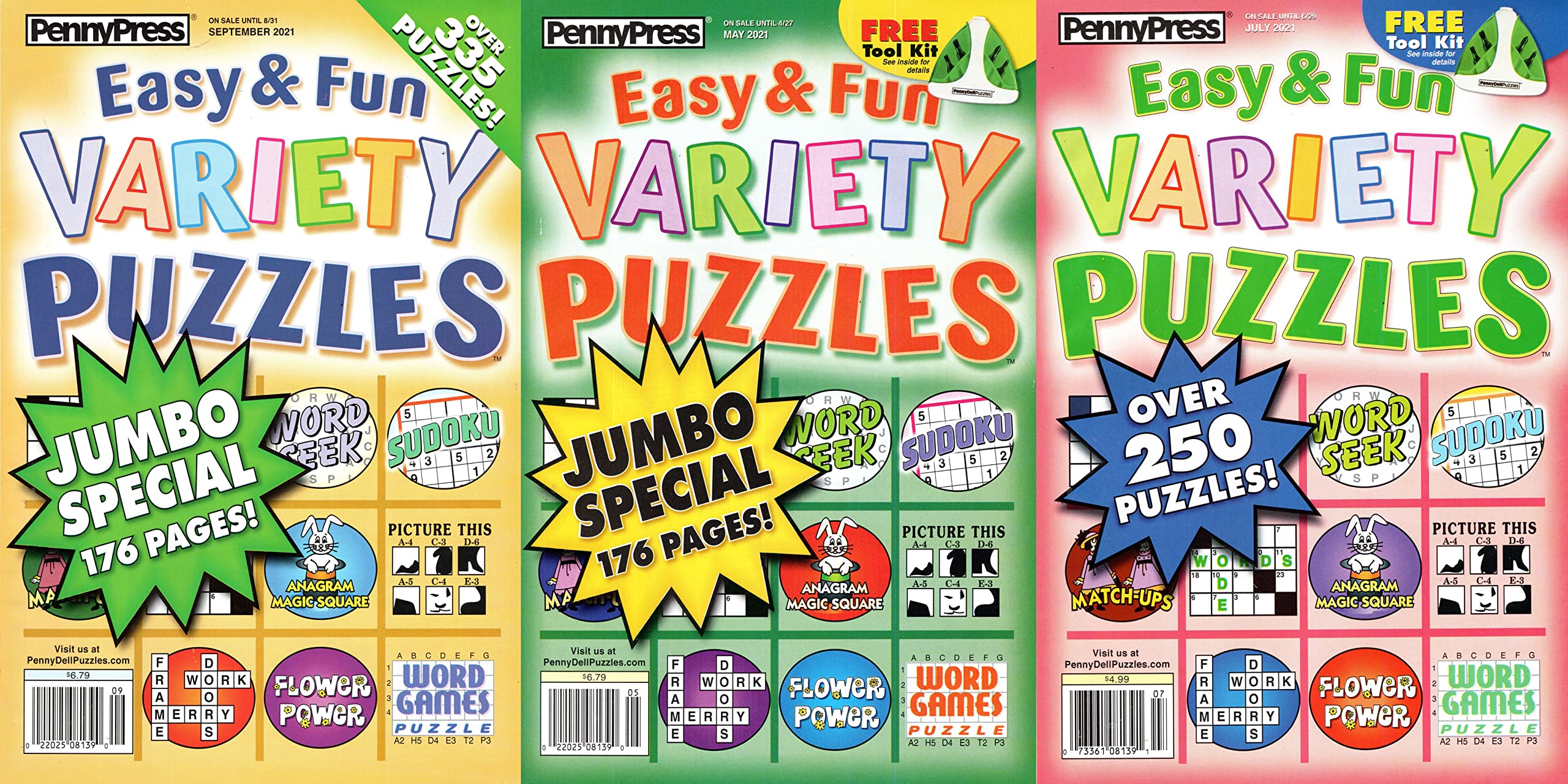Lot Of 3 Penny Press Easy And Fun Variety Puzzles 2021/2022: Penny ...