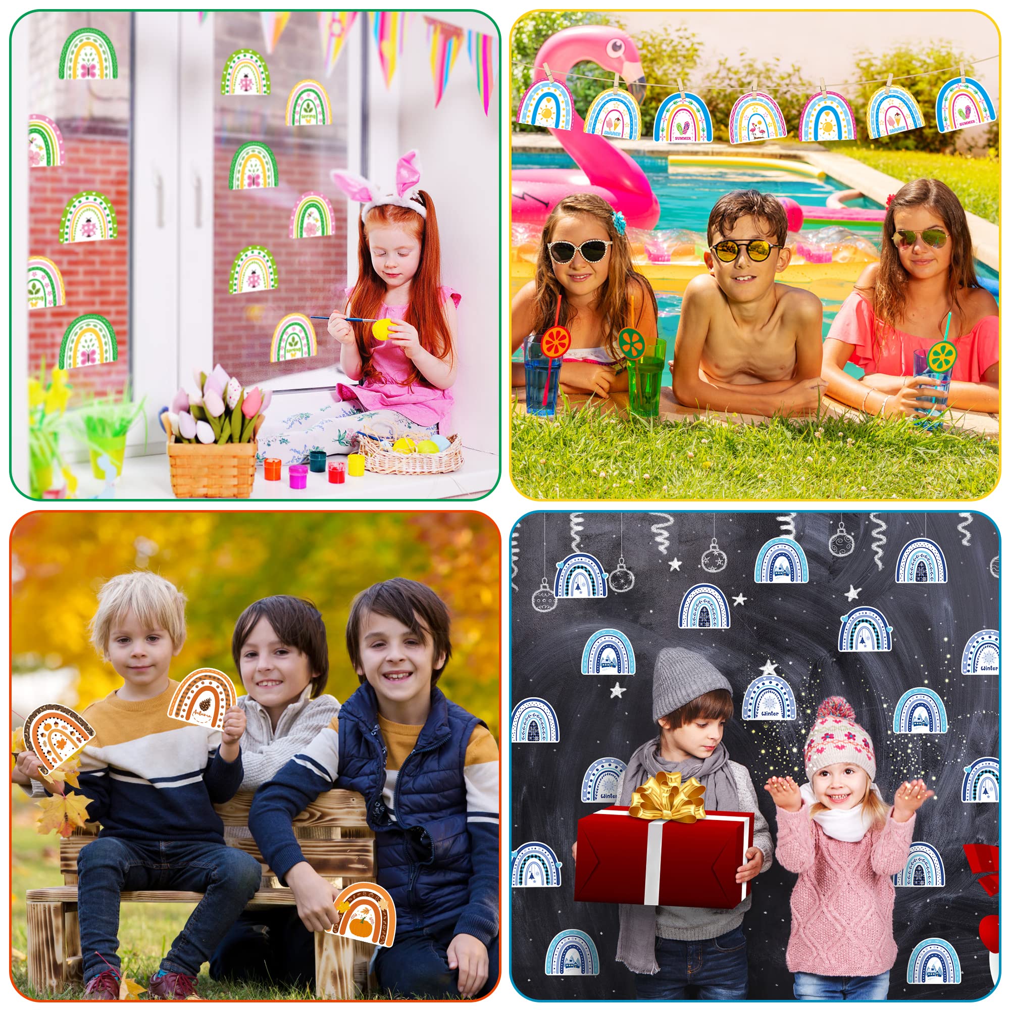 Snapklik.com : Spring Boho Rainbow Cutouts - 112PCS Seasonal Rainbow ...