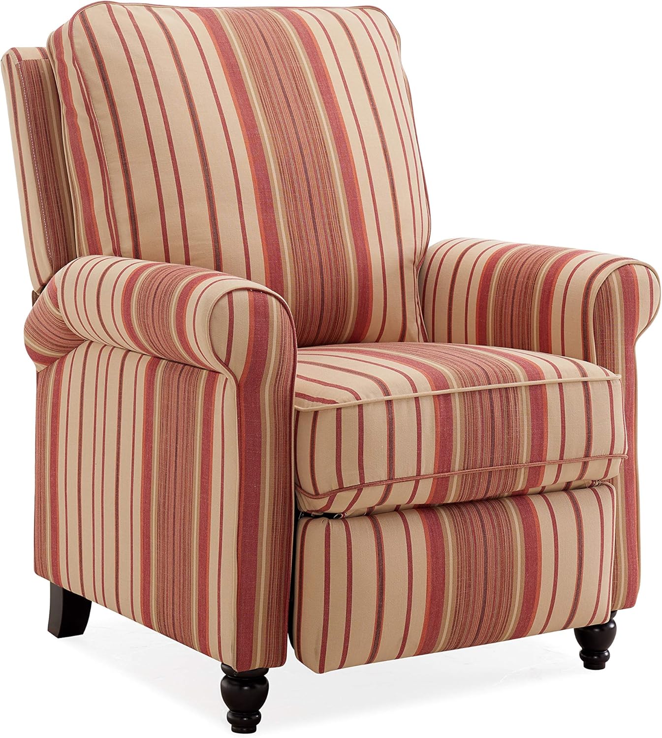 Amazon.com: Domesis Chester Hill Push Back Recliner Chair, Red Stripe ...