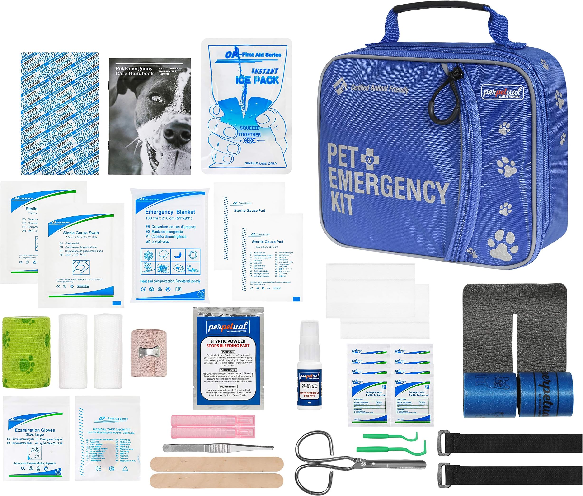 Amazon.com: Perpetual Pet First Aid Kit with Vet Wrap, Styptic Powder ...