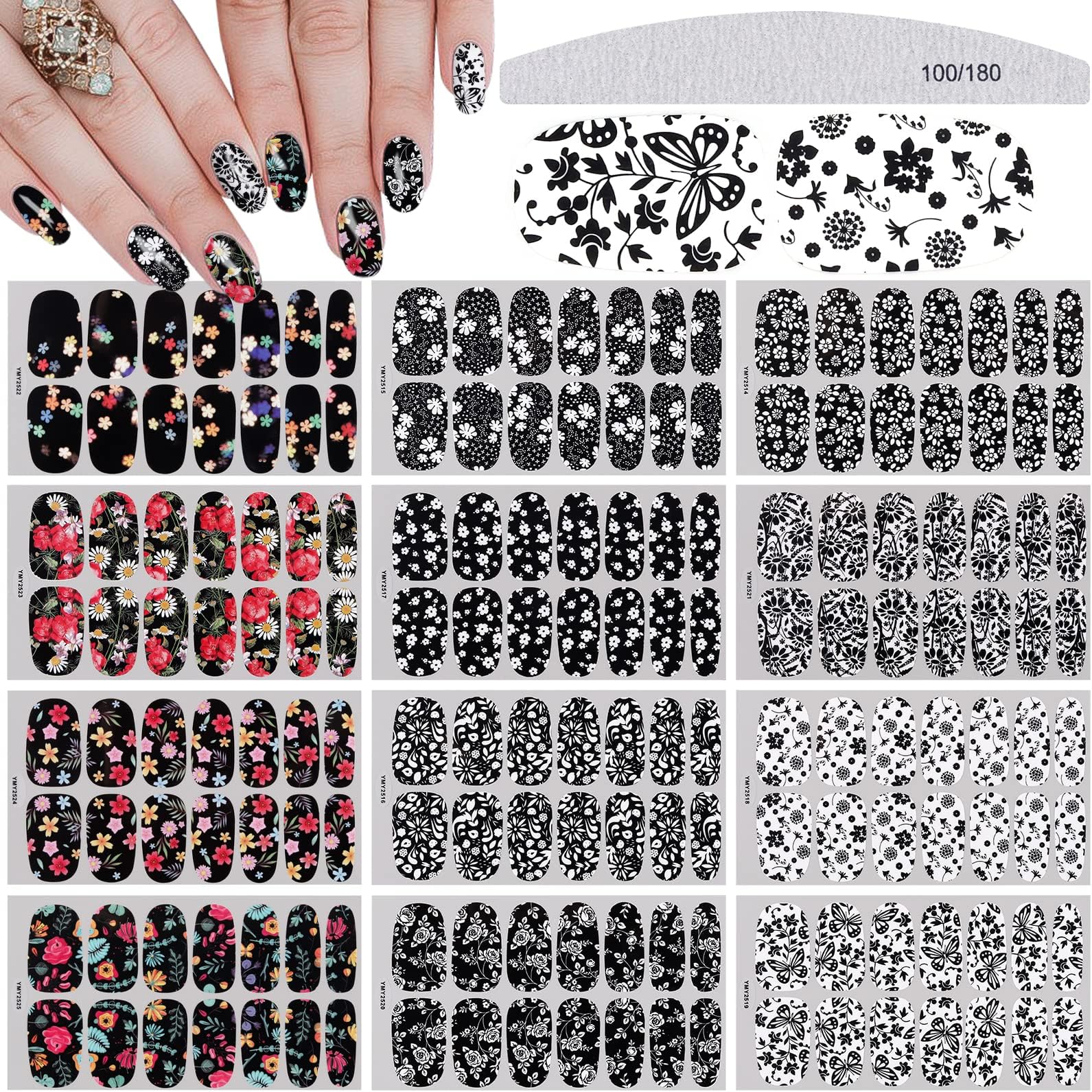 Amazon.com: XEAOHESY 560 Pieces 40 Sheets Vibrant Color Nail Polish ...