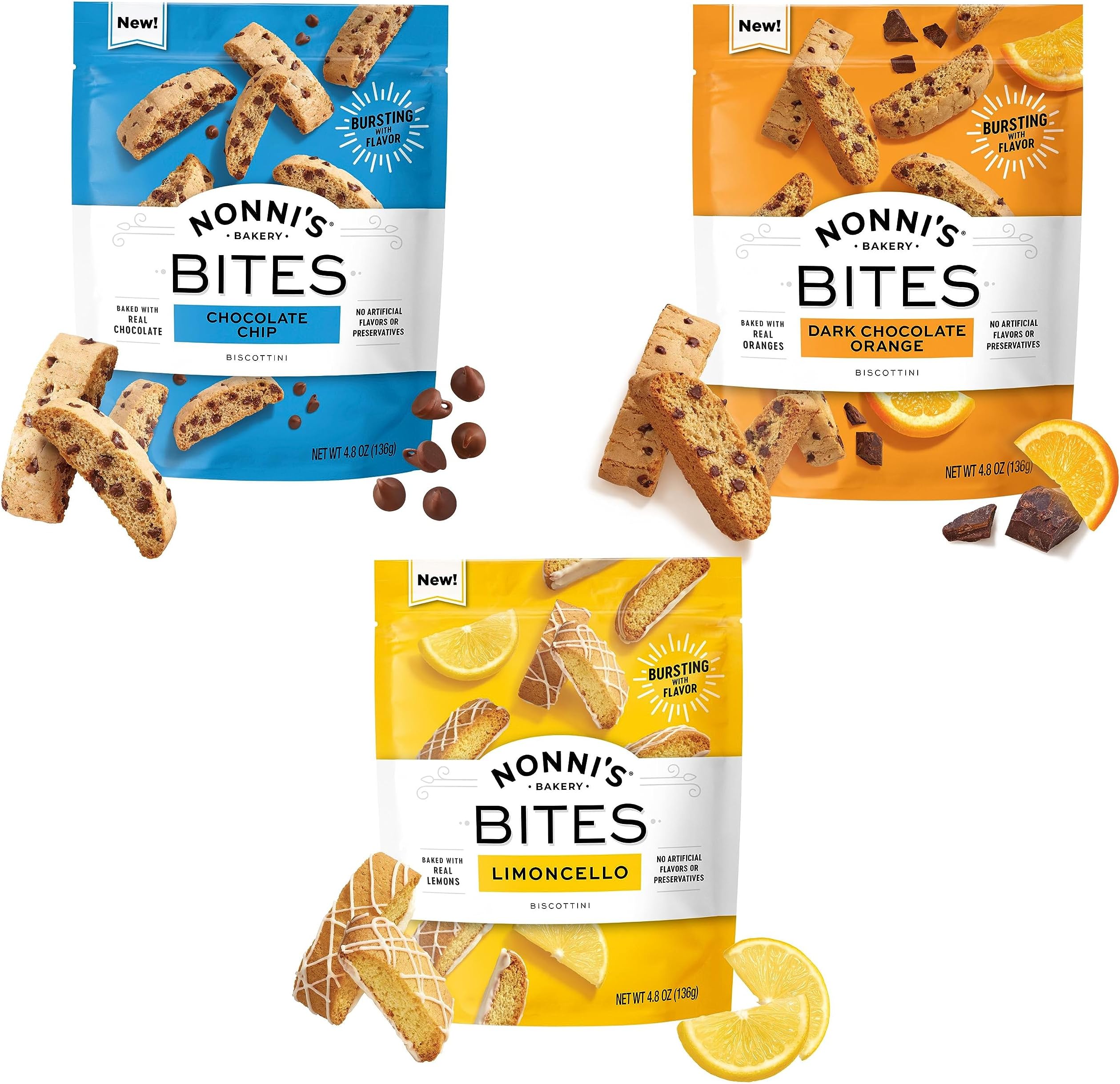 Amazon.com: Nonni's Biscotti Style Bite Sized Twice Baked Crispy Cookie ...