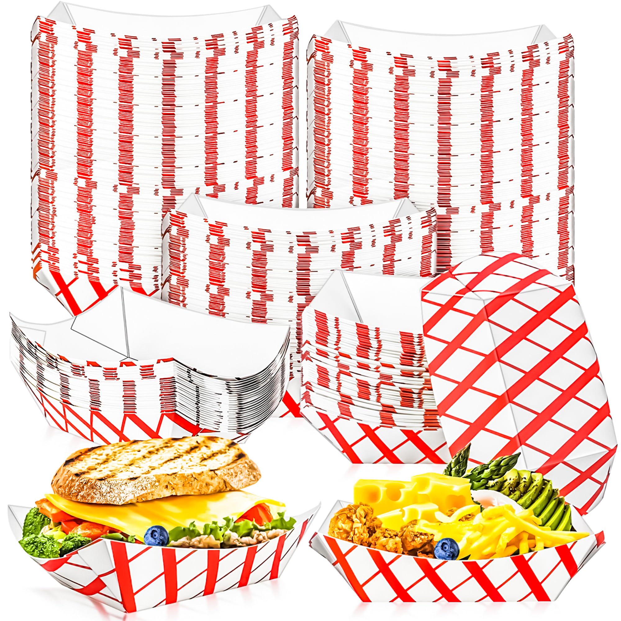 Snapklik.com : MotBach 120 Pack 2Lb Paper Food Boat Trays Disposable ...