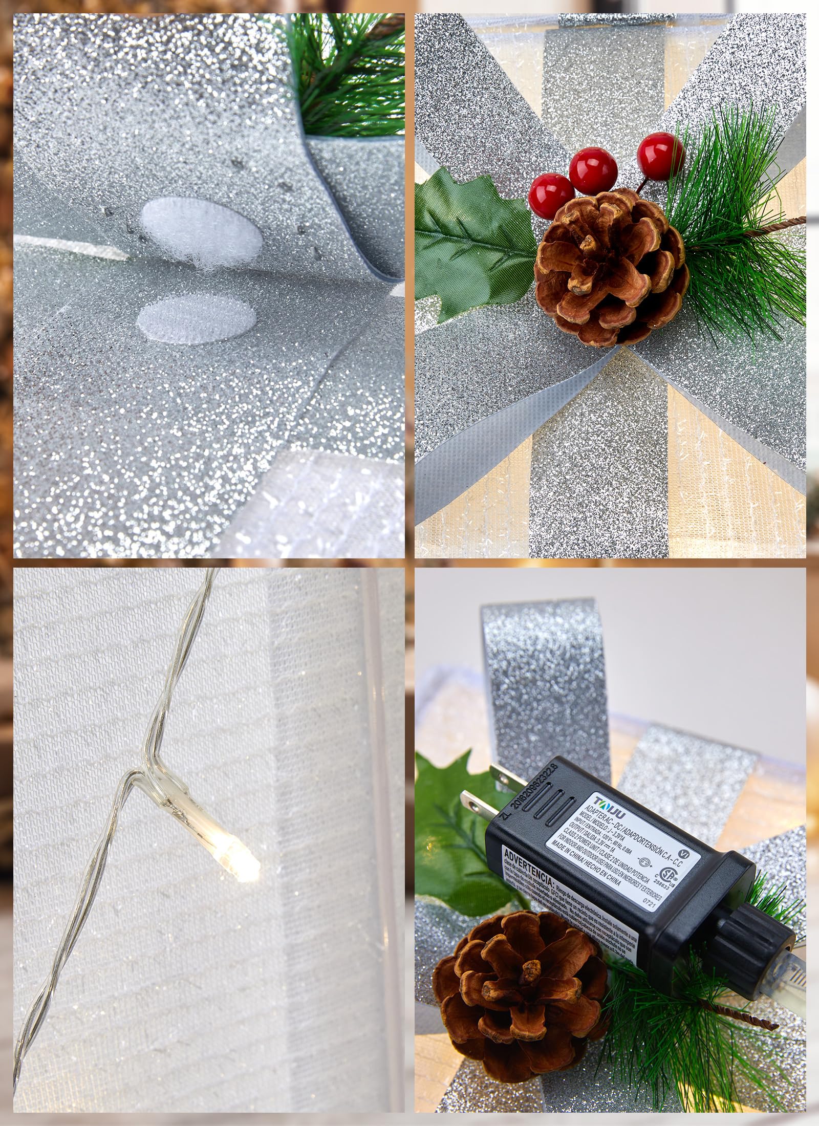 3 Pieces Lighted Gift Boxes Christmas Decoration, 12in 10in 8in Light ...