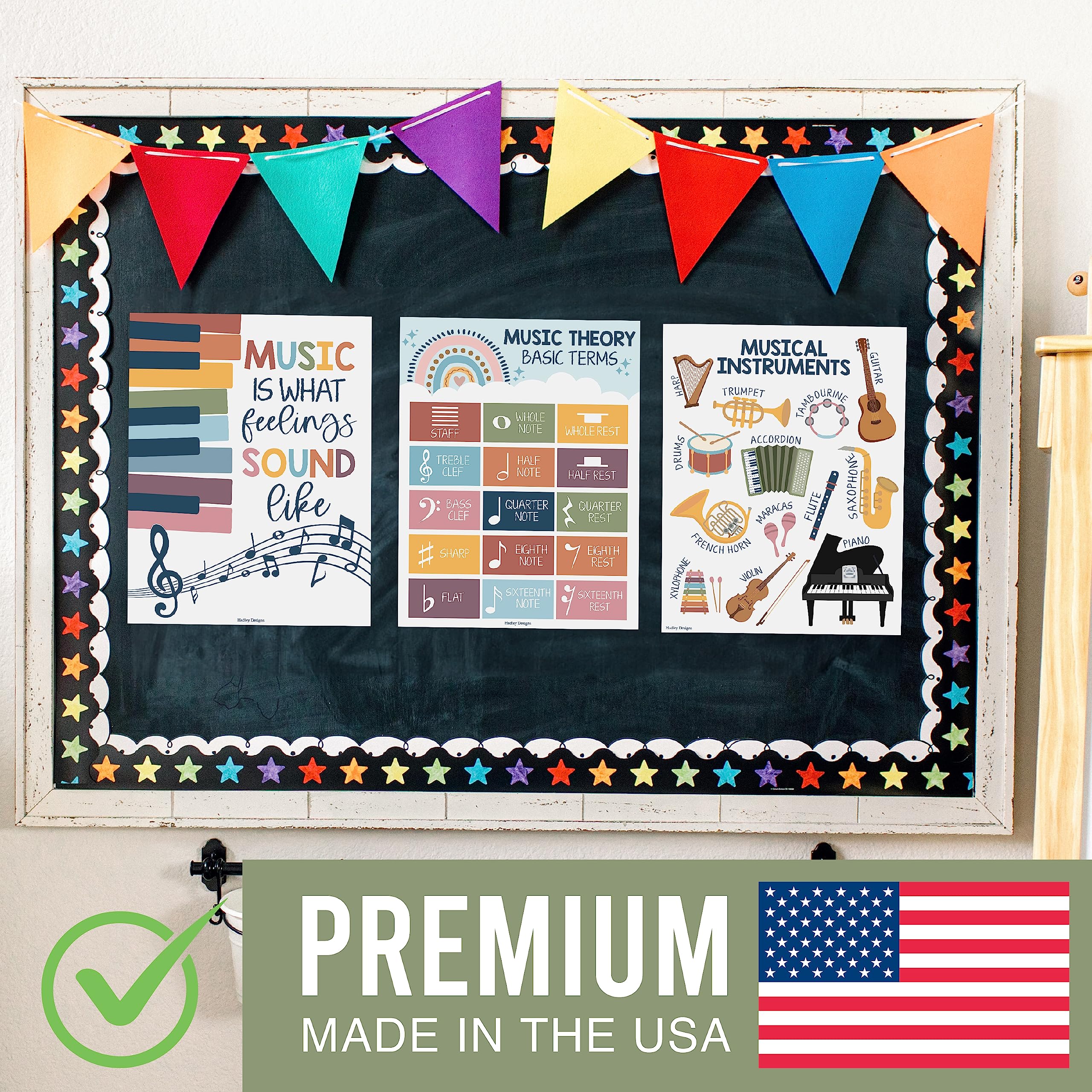 Hadley Designs Music Classroom Posters Set - 9 Colorful Educational ...