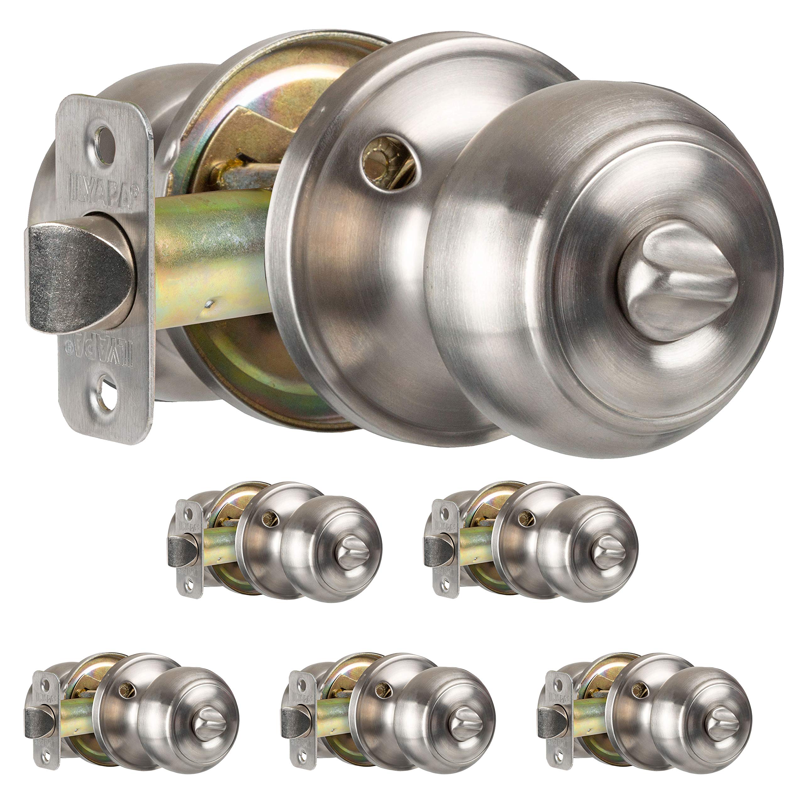 Snapklik.com : Privacy Door Knobs For Bed And Bath - Colonial Style, Satin Nickel Bronze ...