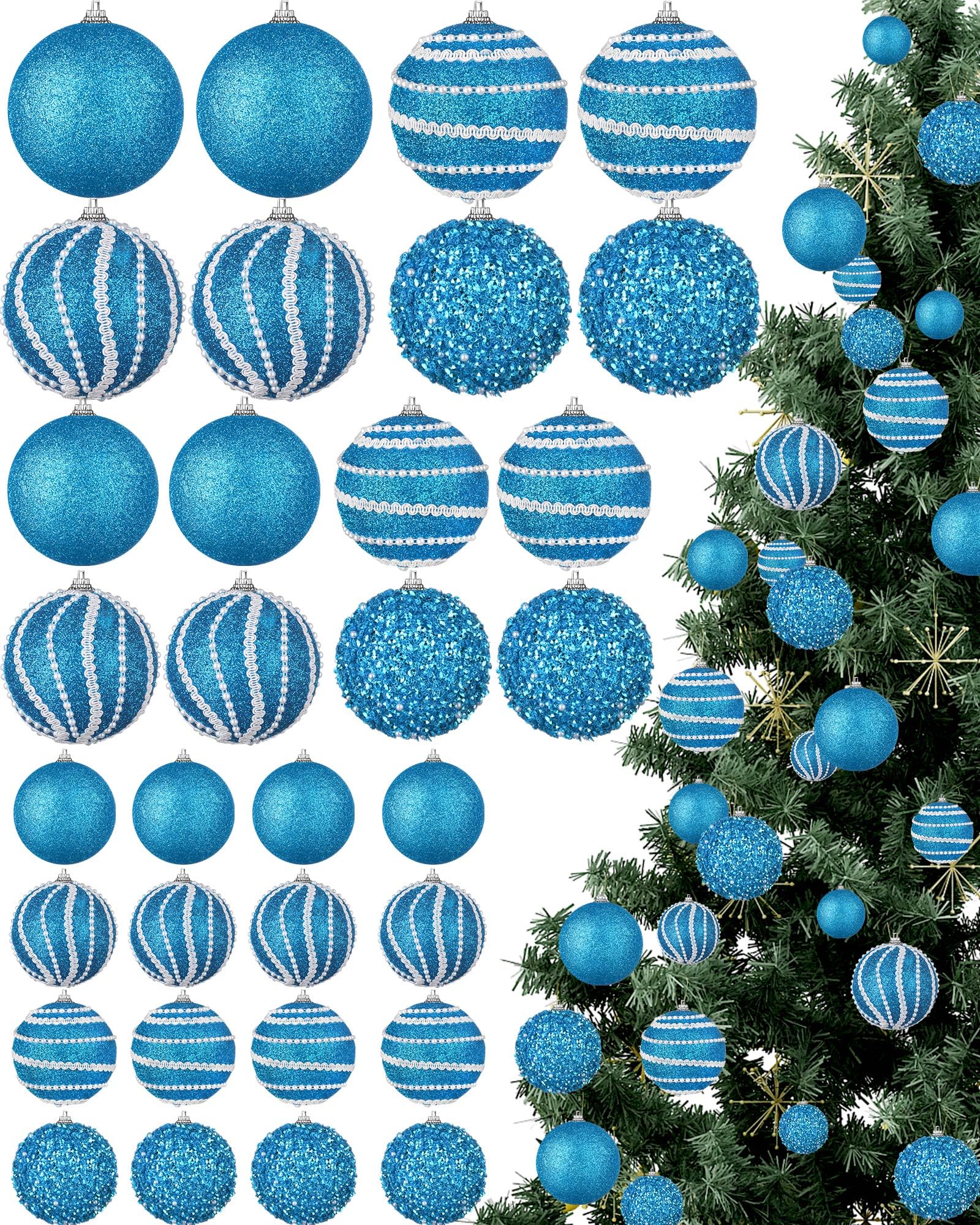 Amazon.com: Sonwyoung 32 Pcs Christmas Hanging Balls Christmas Pearl ...