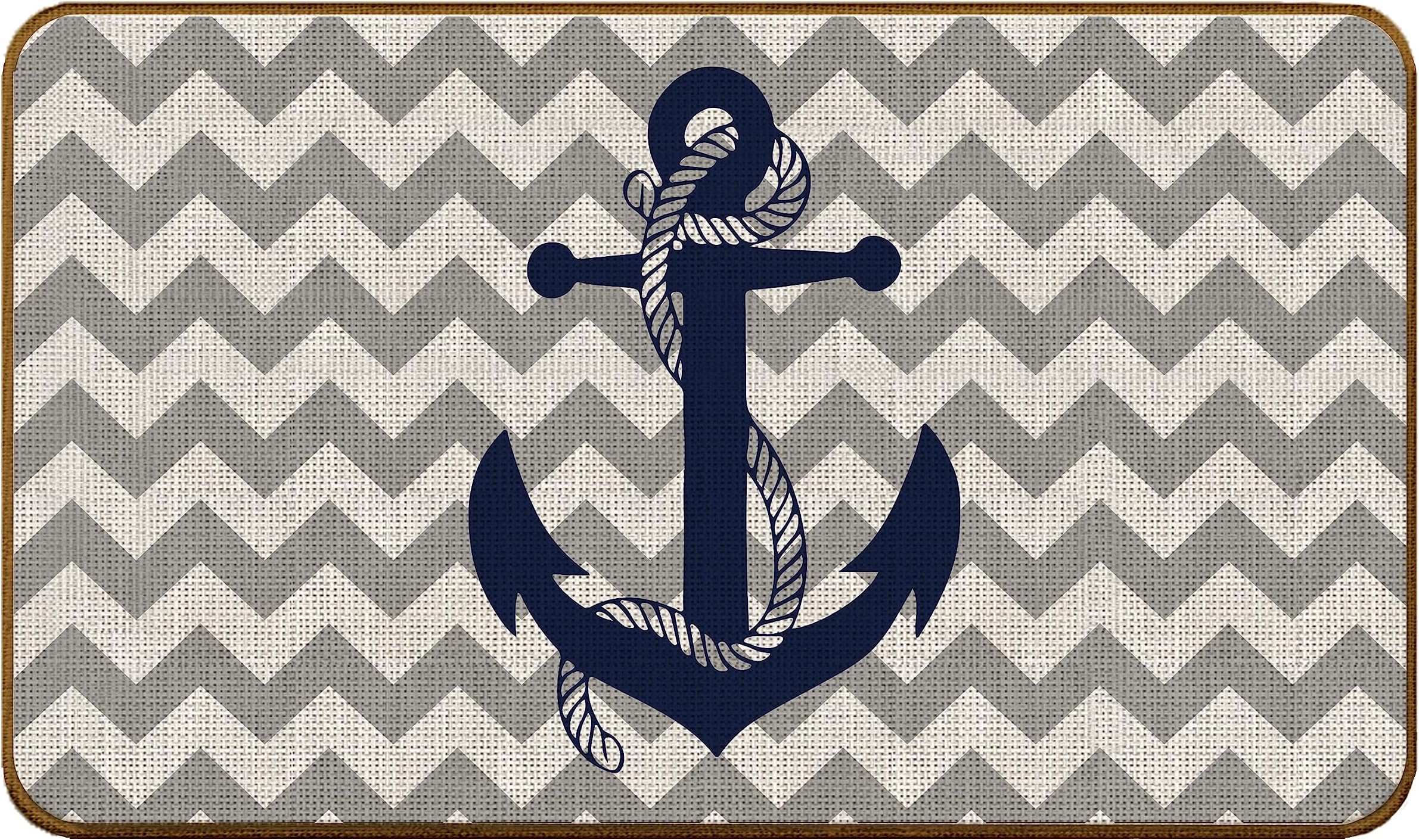 Amazon.com: KXO Doormat Vintage Retro Nautical Anchor Indoor/Outdoor ...