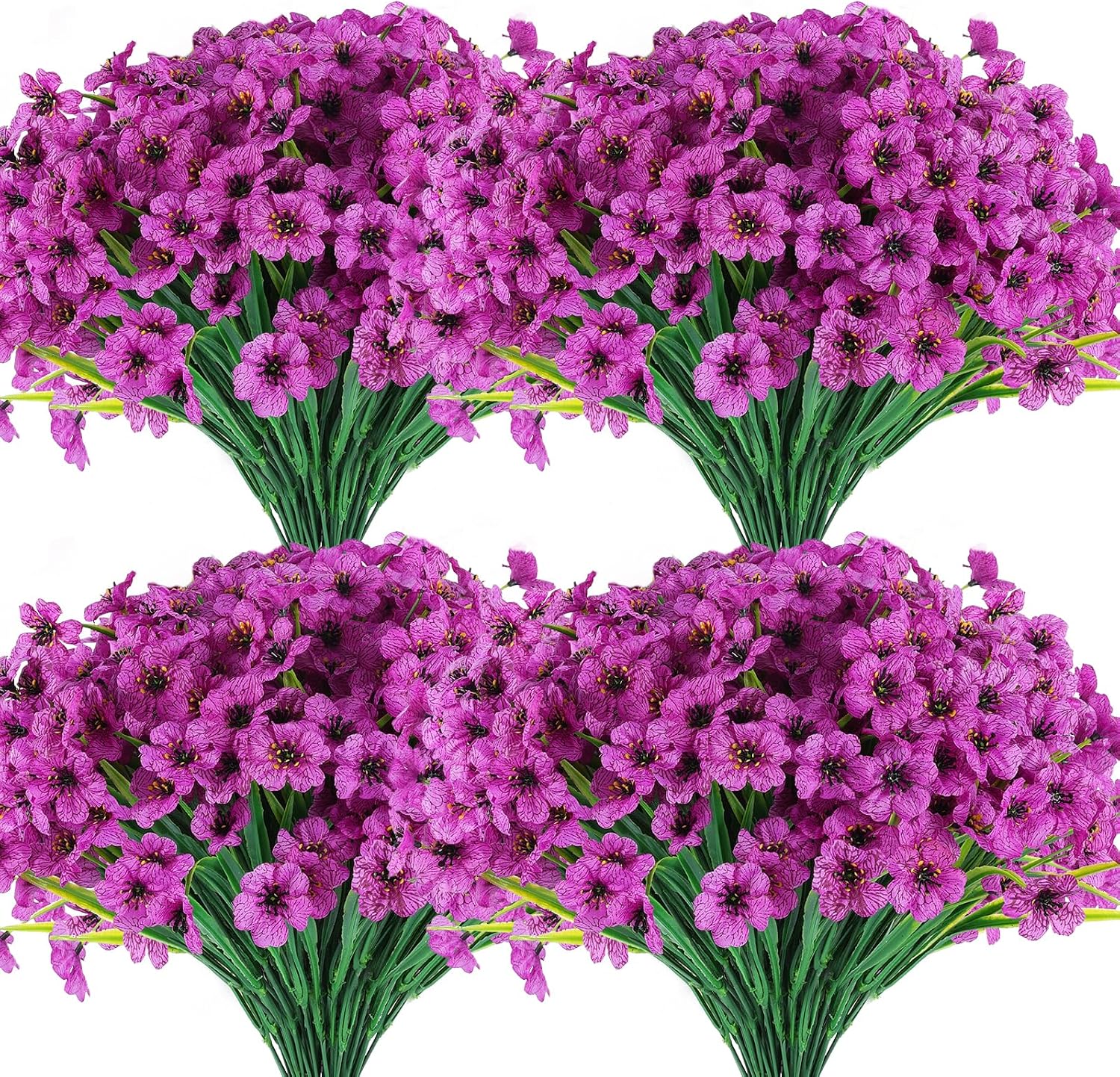 Amazon.com: Hananona 14 Bundles Artificial Flowers Outdoor Purple Fake ...