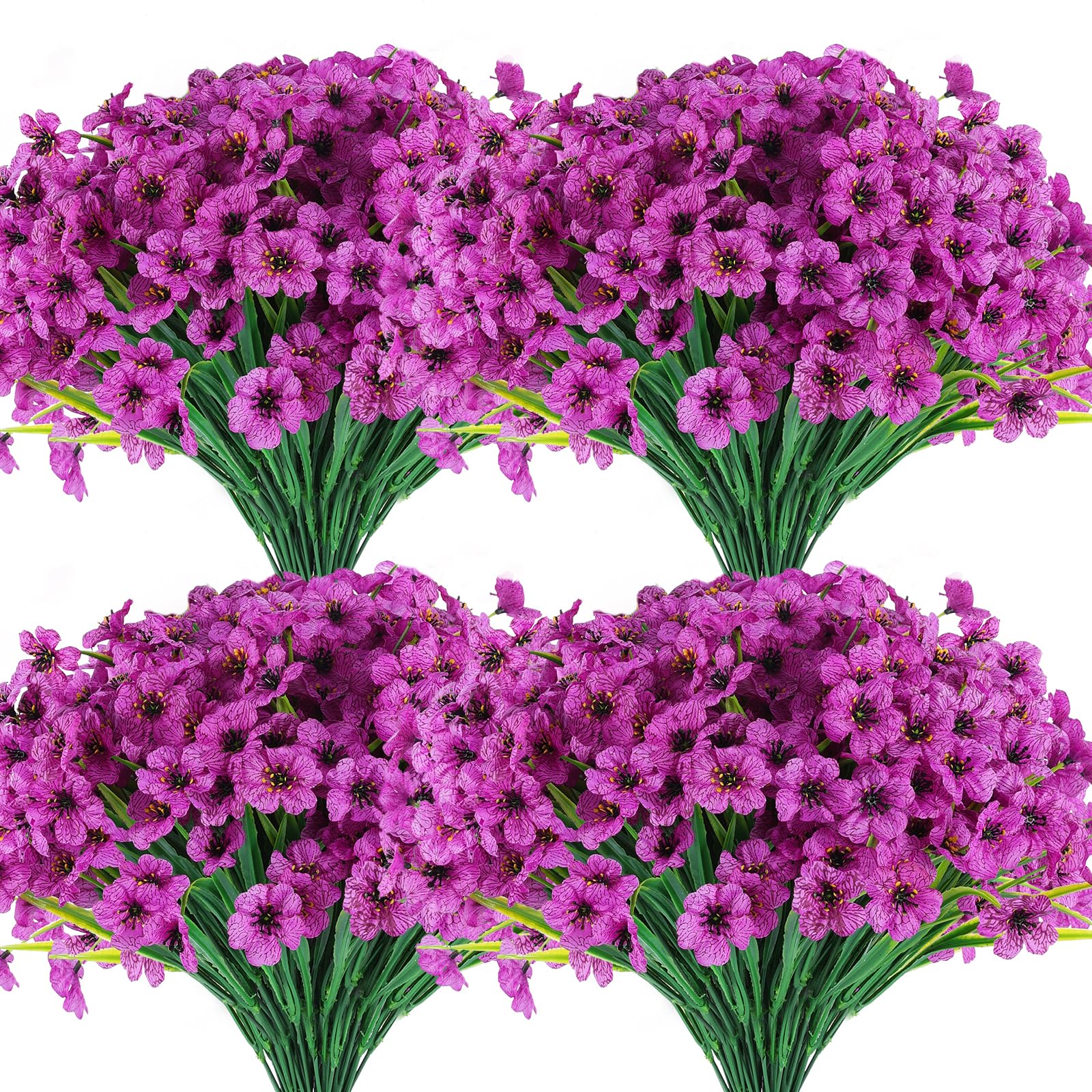 Amazon.com: Hananona 14 Bundles Artificial Flowers Outdoor Purple Fake ...