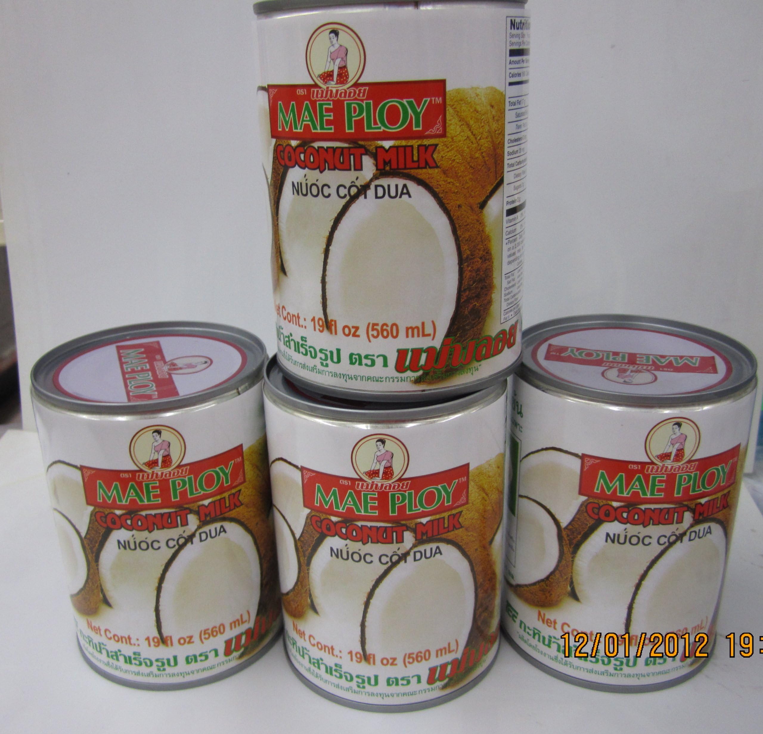 Amazon.com: Mae Ploy Coconut Cream Pack of 4 Cans 560 Milliliter Each : Grocery & Gourmet Food