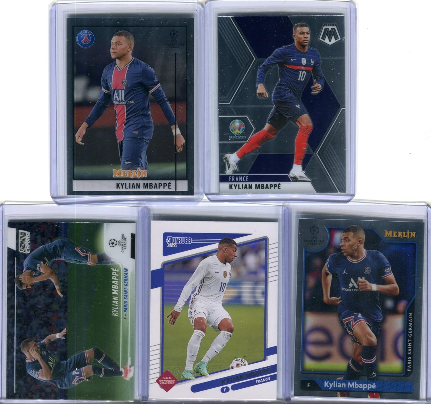 Amazon.com: Kylian Mbappe Assorted Soccer Futbol Cards 5 Card Lot ...
