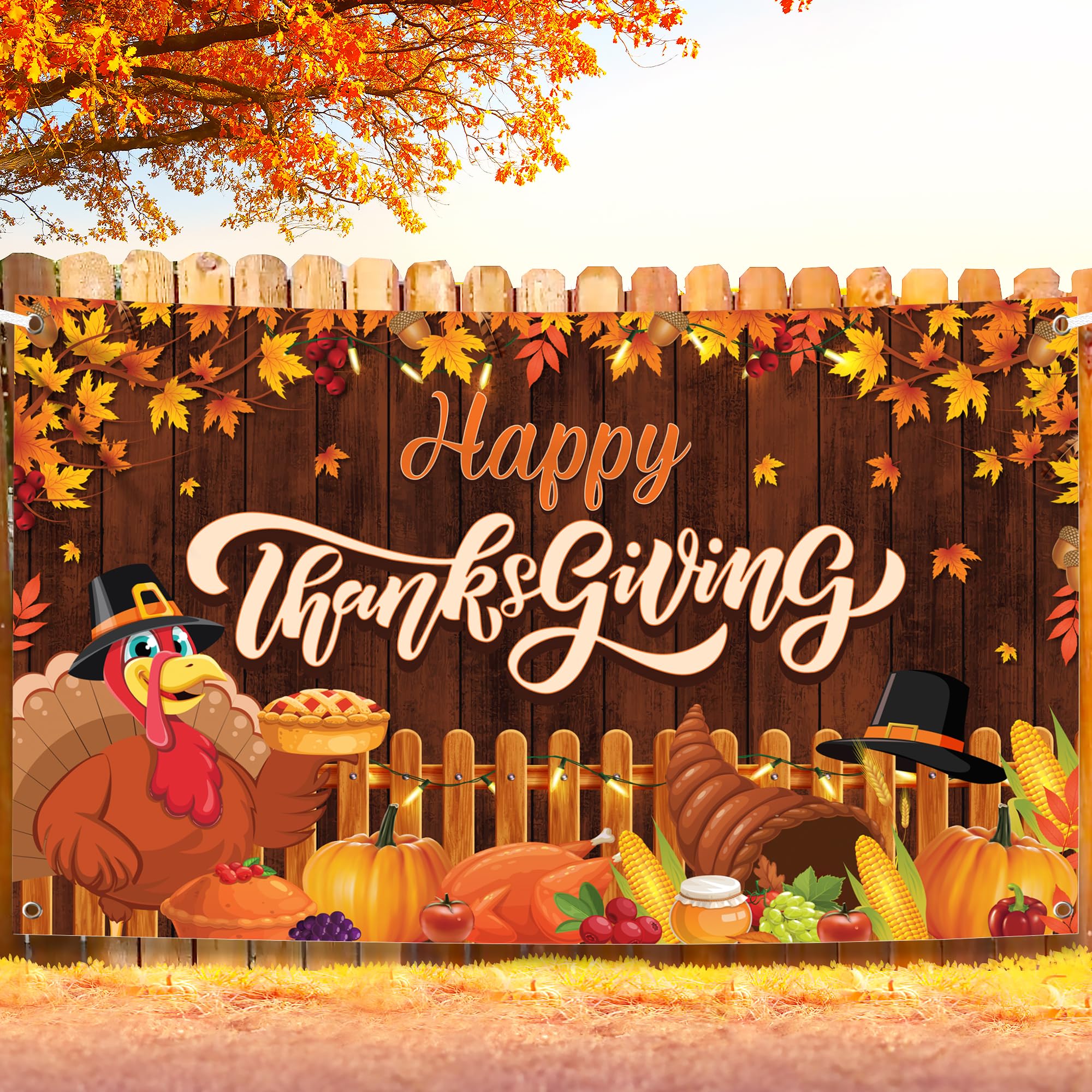 Amazon.com: KatchOn, Happy Thanksgiving Banner - XtraLarge, 72x44 Inch ...