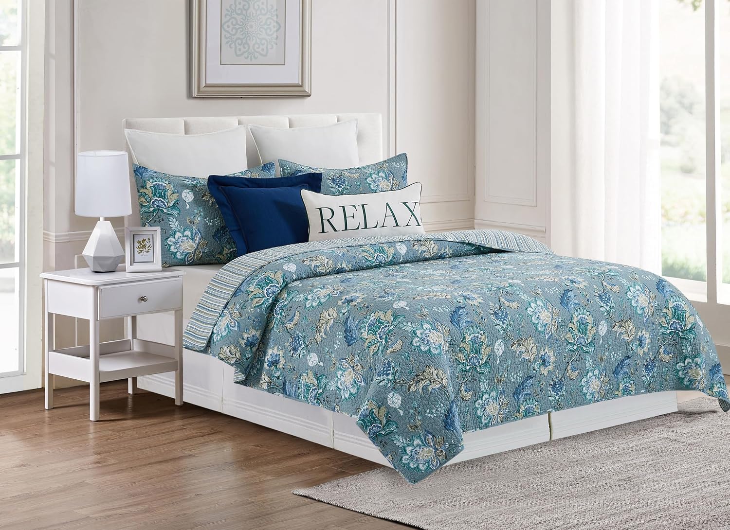 Amazon.com: C&F Home Morrison Damask 100% Cotton Floral Flowers Pattern ...