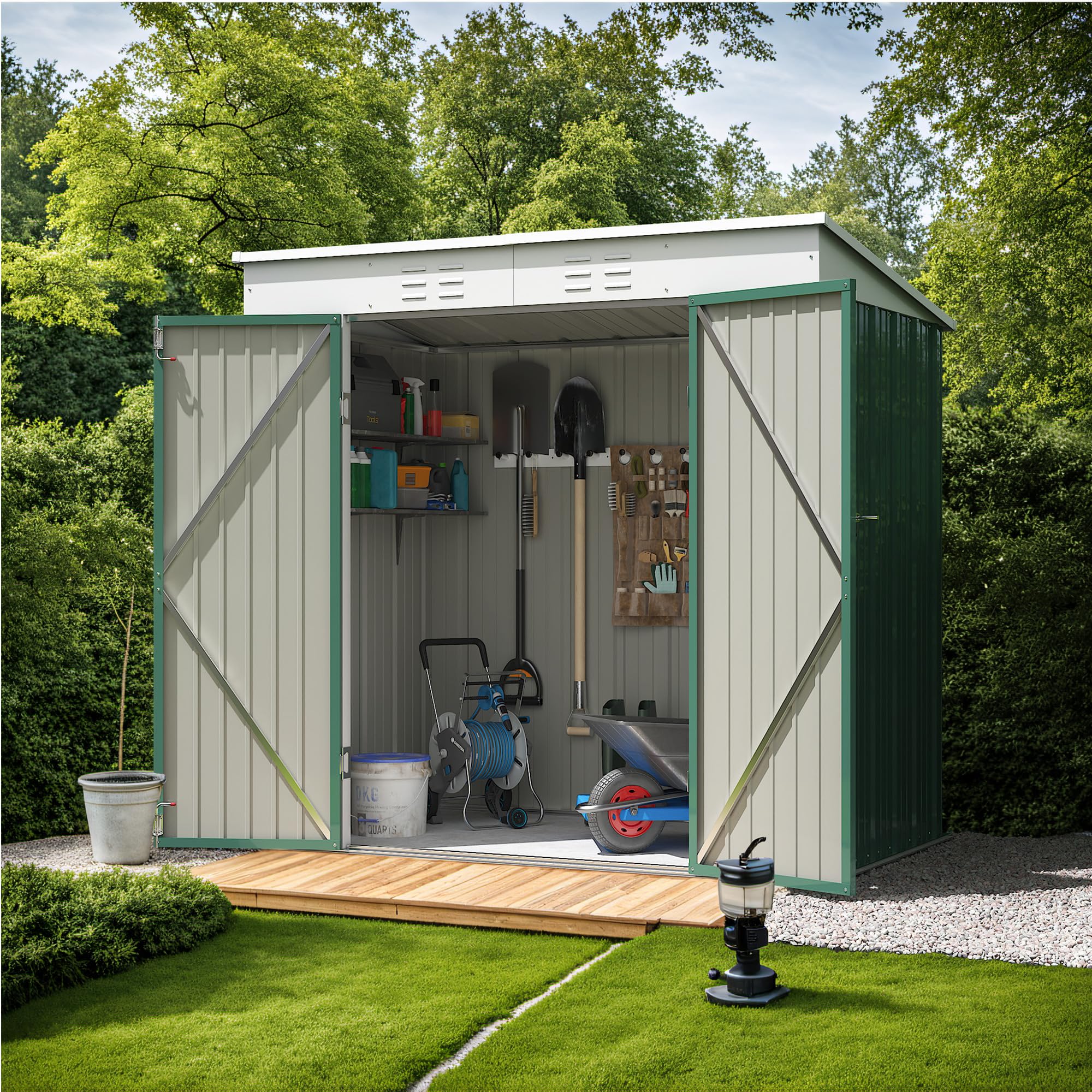 Snapklik.com : Greesum Outdoor Storage Shed All Weather 6FTx4FT Metal ...