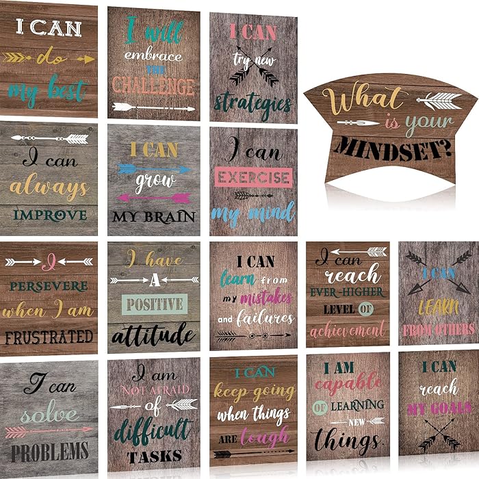 Buy Growth Mindset Posters Set, Confetti Classroom Bulletin Board ...