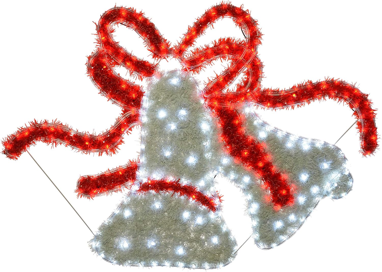 WeRChristmas Bells LED Rope Lights and Tinsel Silhouette Outdoor Garden ...