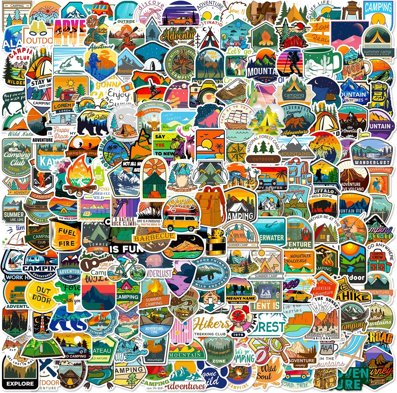 Amazon.com: 100PCS Outdoor Adventure Hiking Canmping Wilderness ...