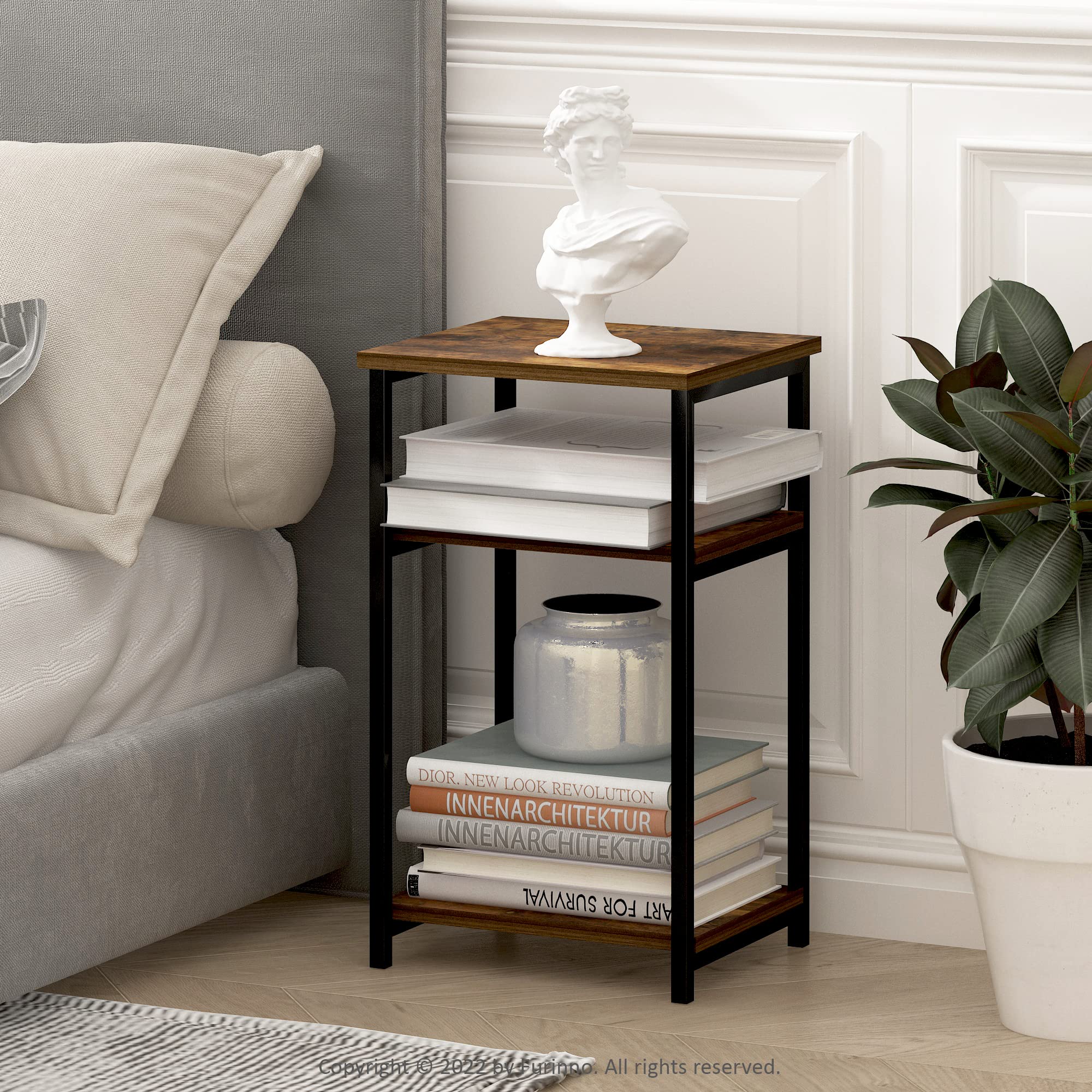 Snapklik.com : Furinno Just 3-Tier Metal Frame End Table