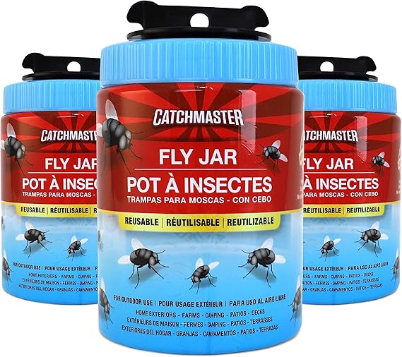 Amazon.com : Catchmaster Reusable Fly Traps Outdoor Jar 3-Pack, Bug ...
