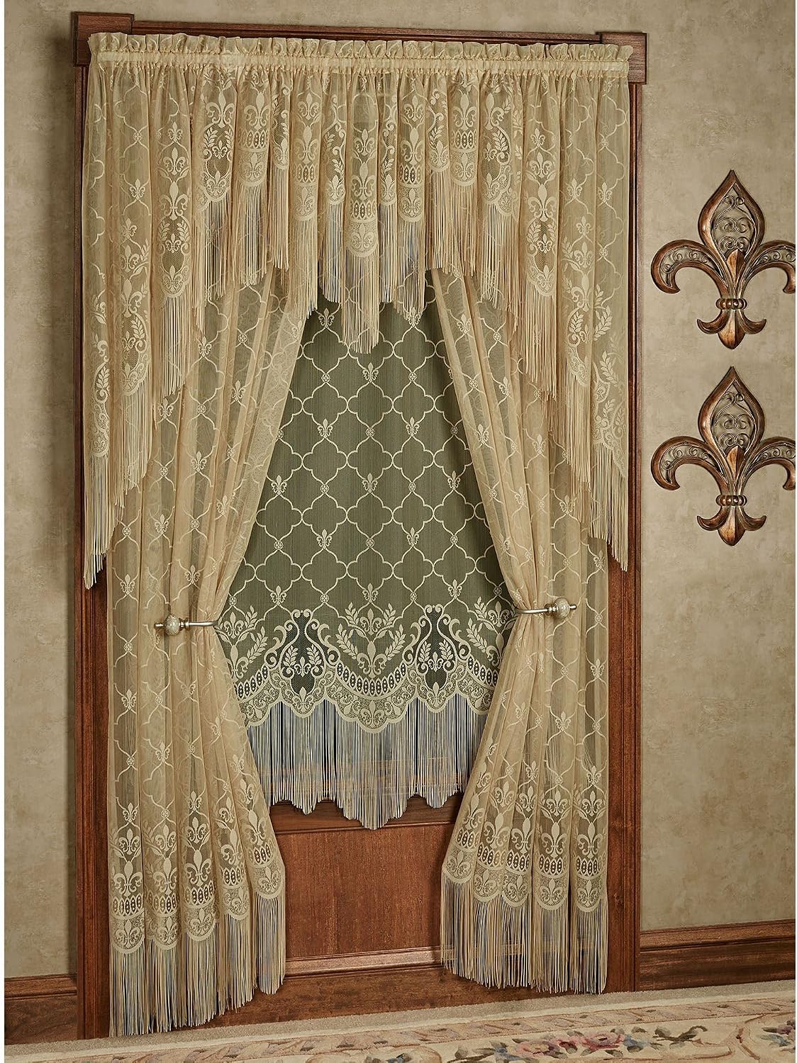 Amazon.com: Touch of Class Victorian Fleur de Lis Lace Window Treatment ...