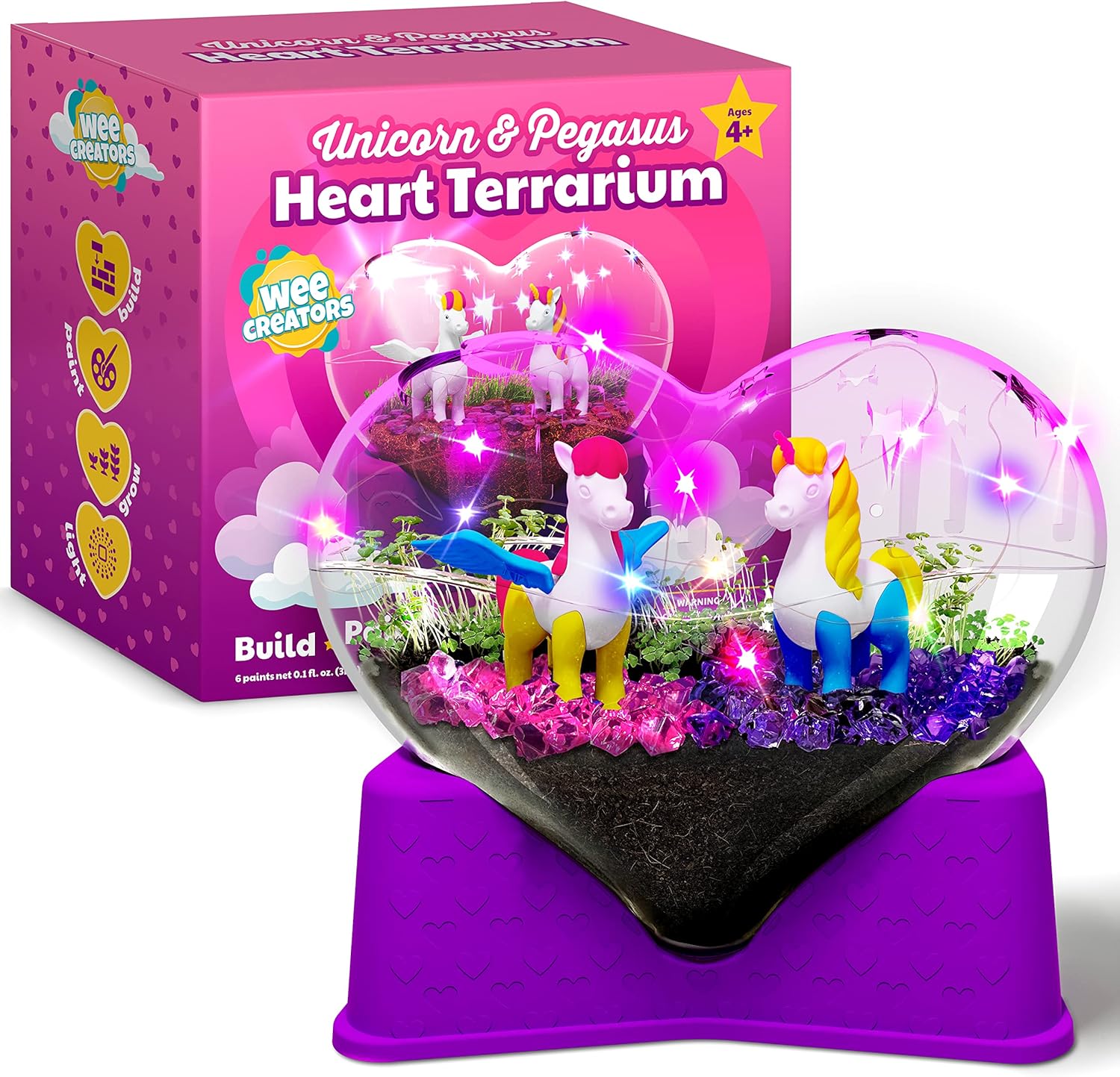 Amazon.com: Light Up Terrarium Kit for Kids - Glow and Grow Garden ...