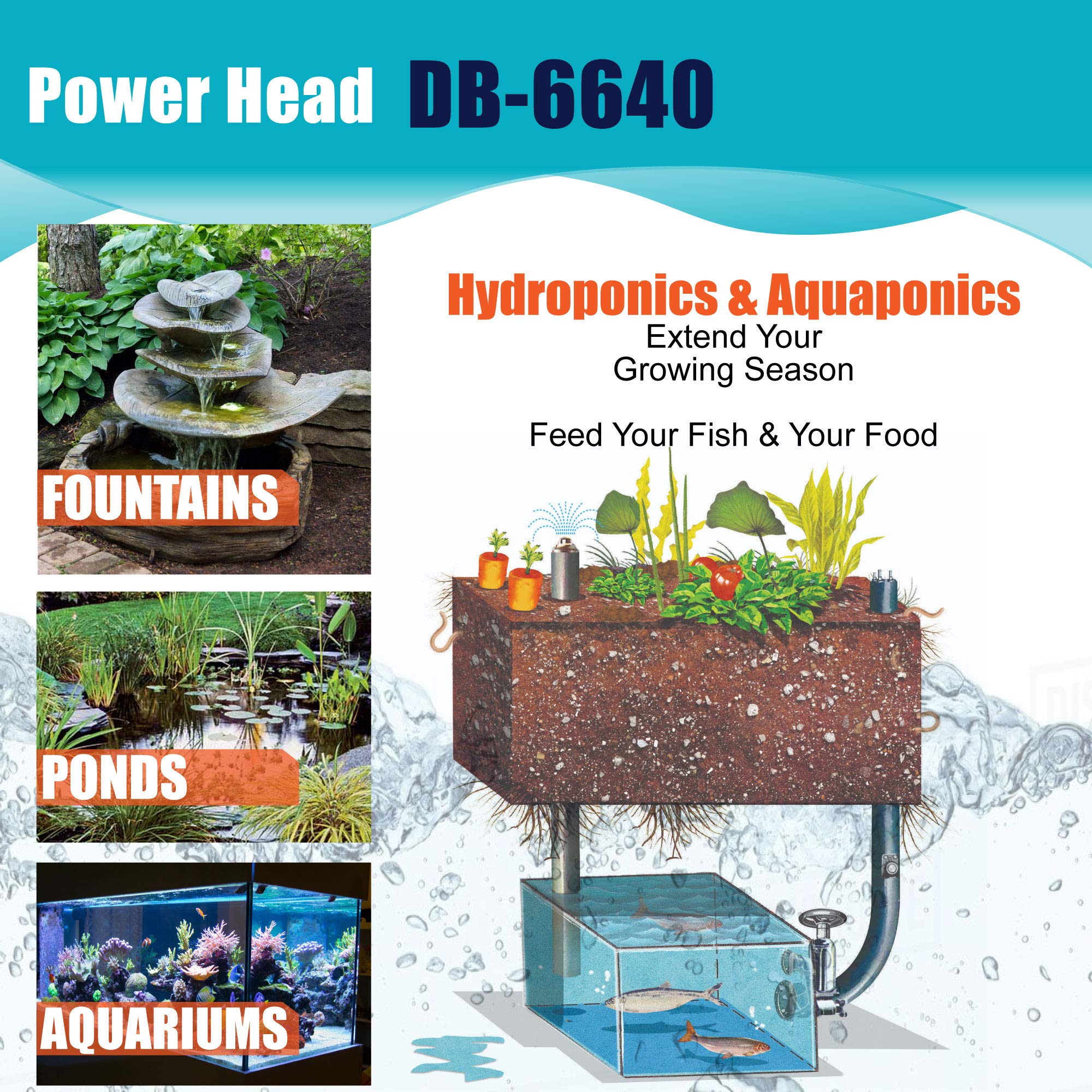 Aquarium Salt Aqua Dream 920 GPH External Submersible [JD-3500 Water Pump