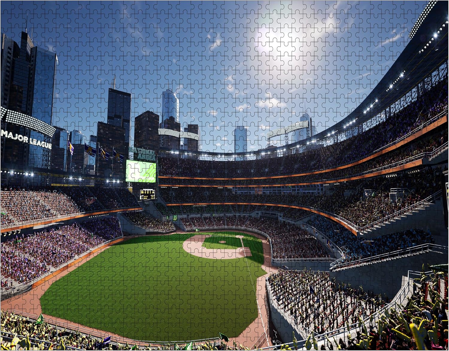 Amazon.com: Baseball Stadium Arena with Fans Crowd 1000 Pieces Wooden ...