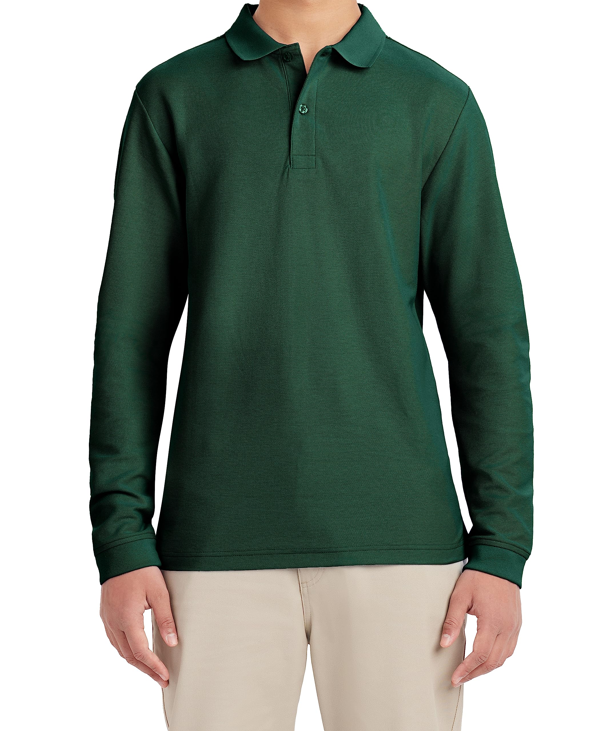 Snapklik.com : IZOD Mens Long Sleeve Pique School Uniform Polo Shirt