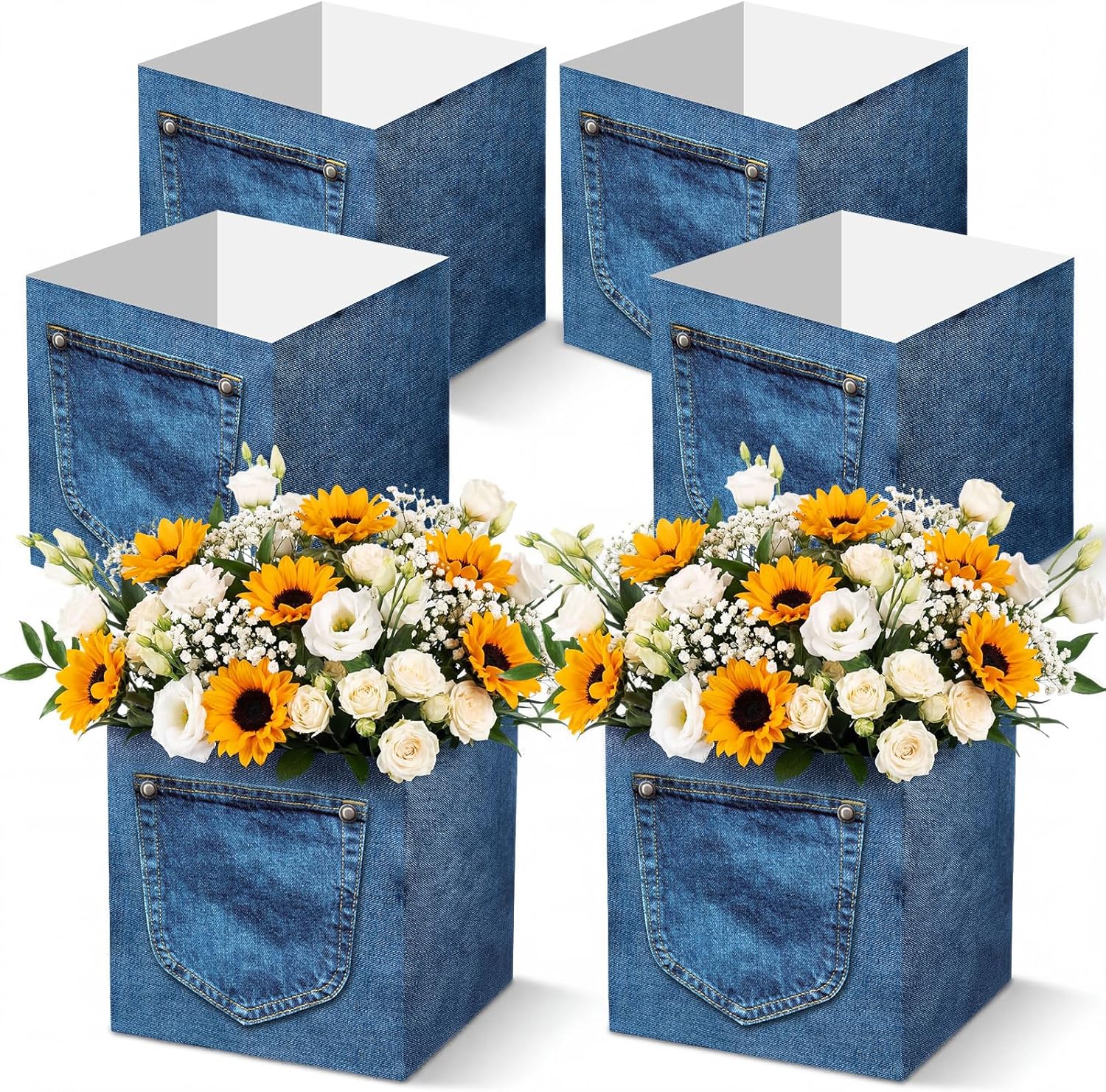 Amazon.com: Weekgrat 6 Pack Blue Jean Baby Shower Centerpieces for ...