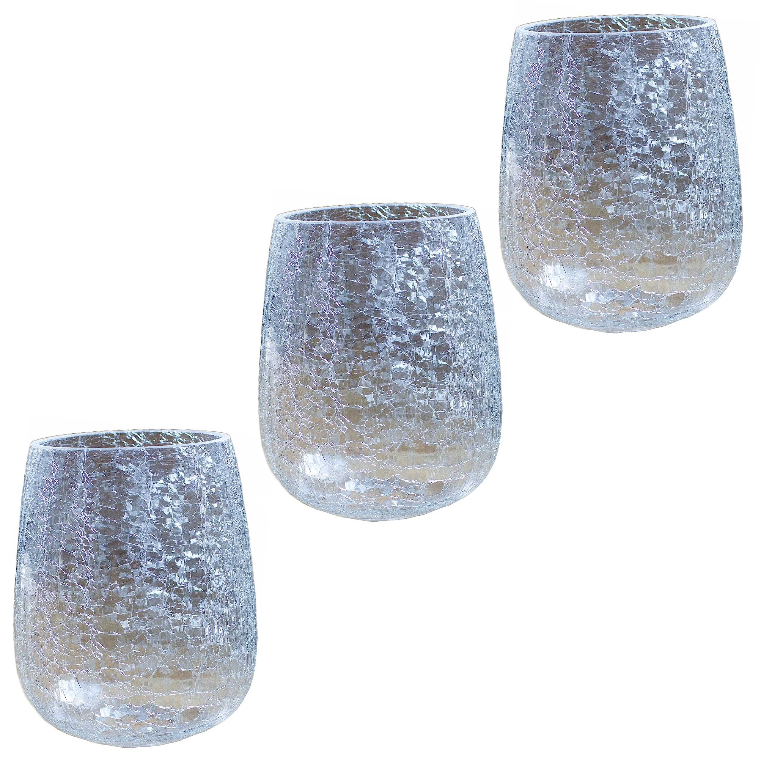 Crackle Glass shade, LEDupdates 3 Packs 5" wide Globe Clear Crack ...