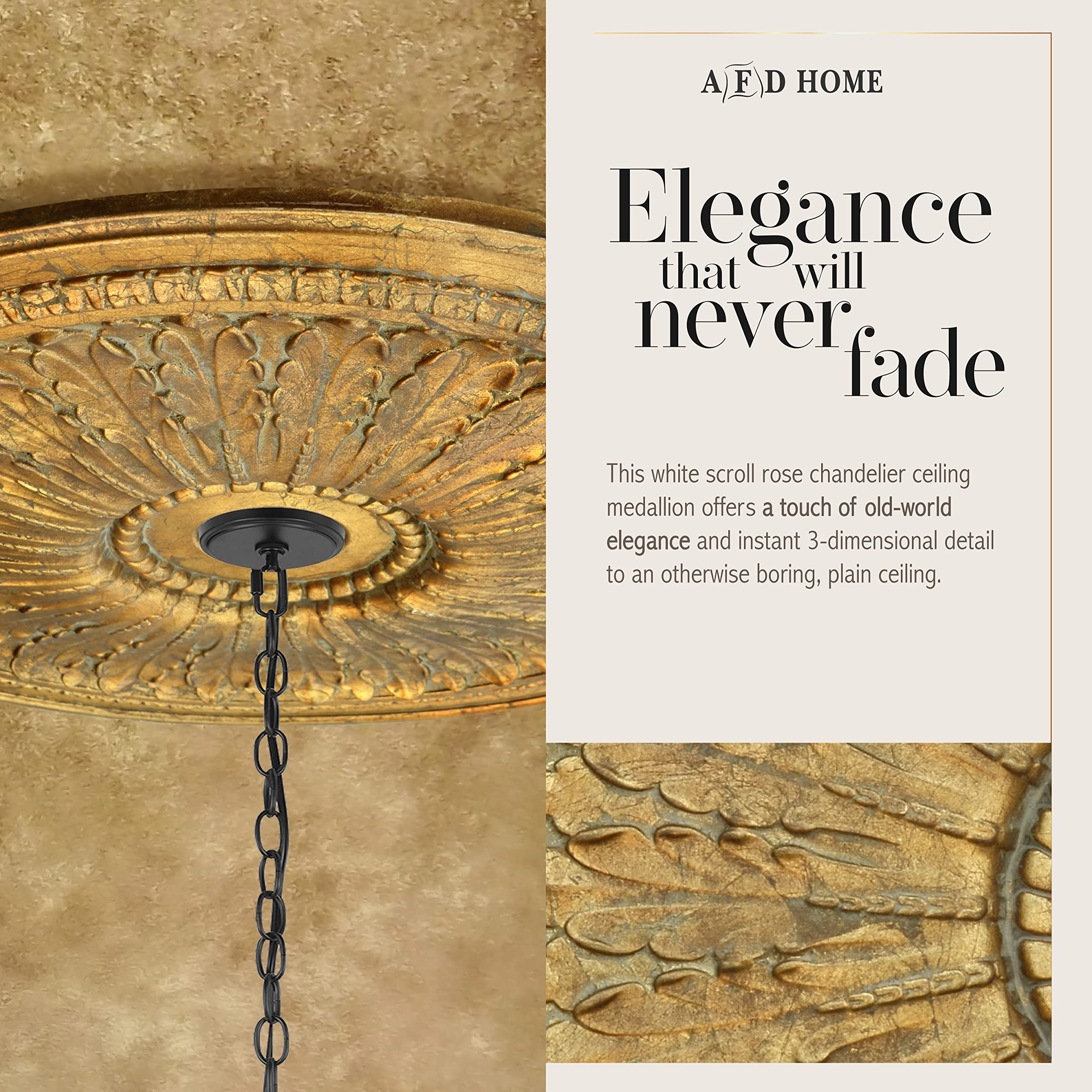 Gold Scrolled Ceiling Medallion