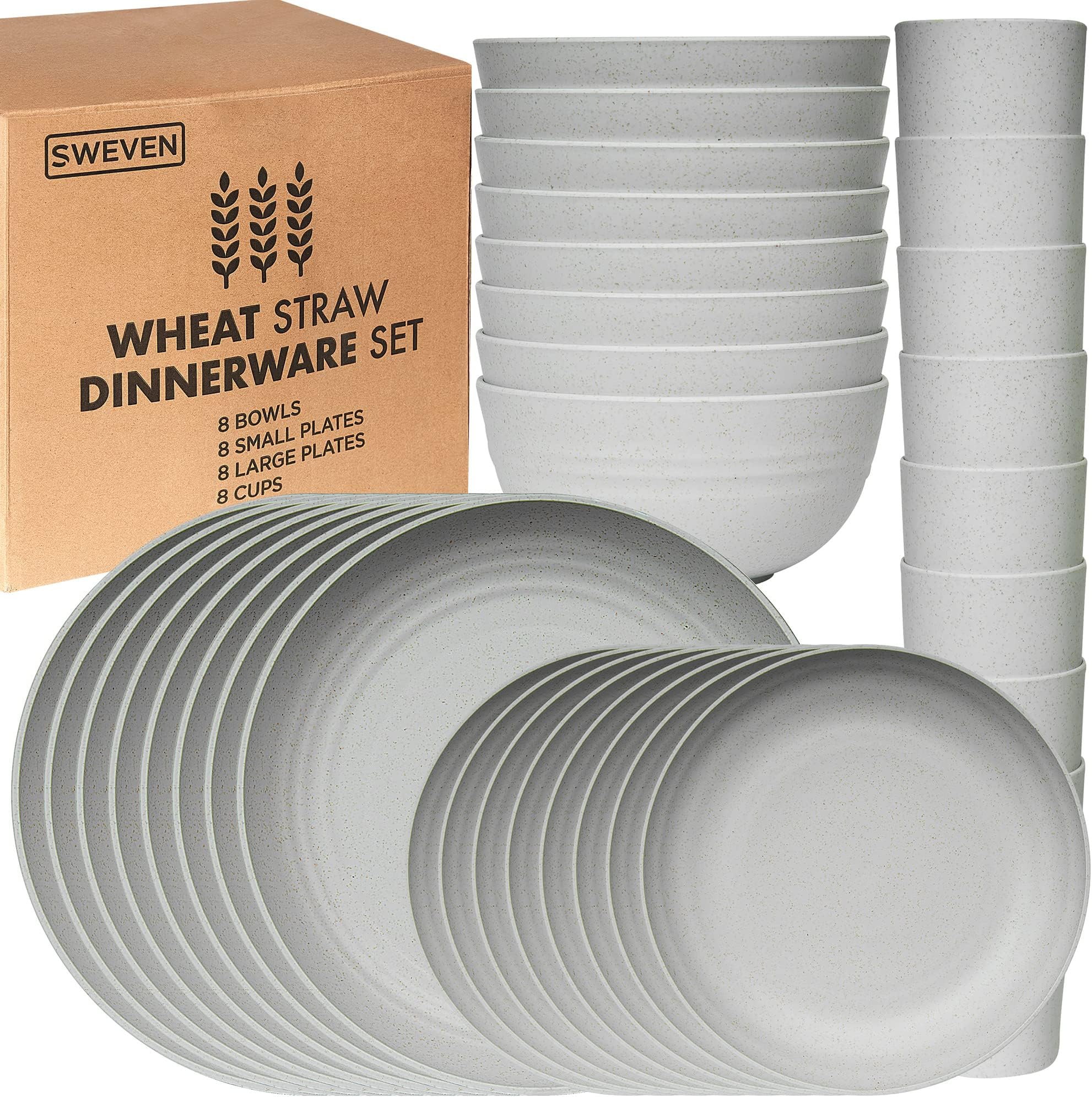 Amazon.com | Wheat Straw Dinnerware Sets | Unbreakable Dinnerware Sets ...